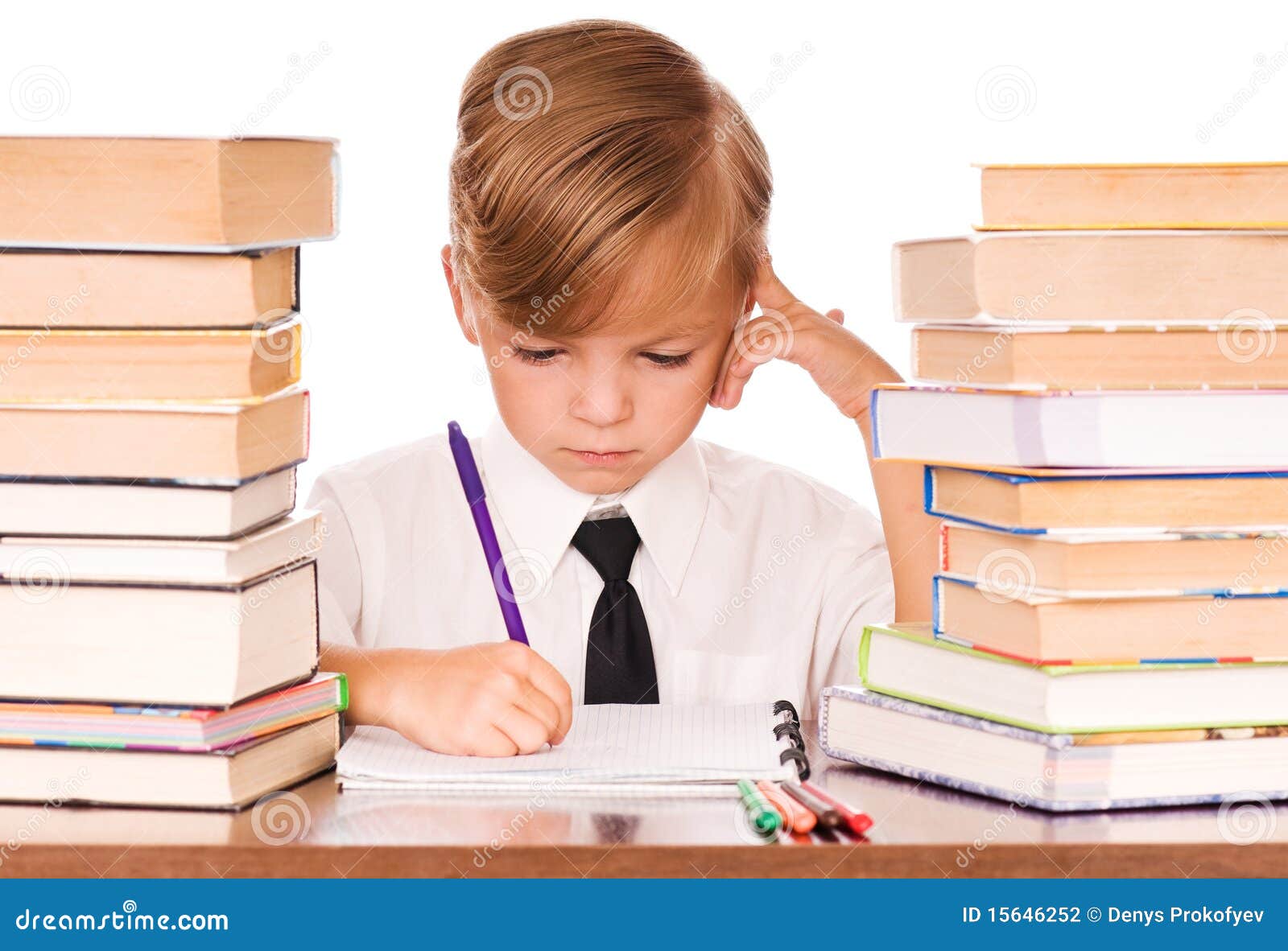 Boy writing stock photo. Image of intelligence, children - 15646252