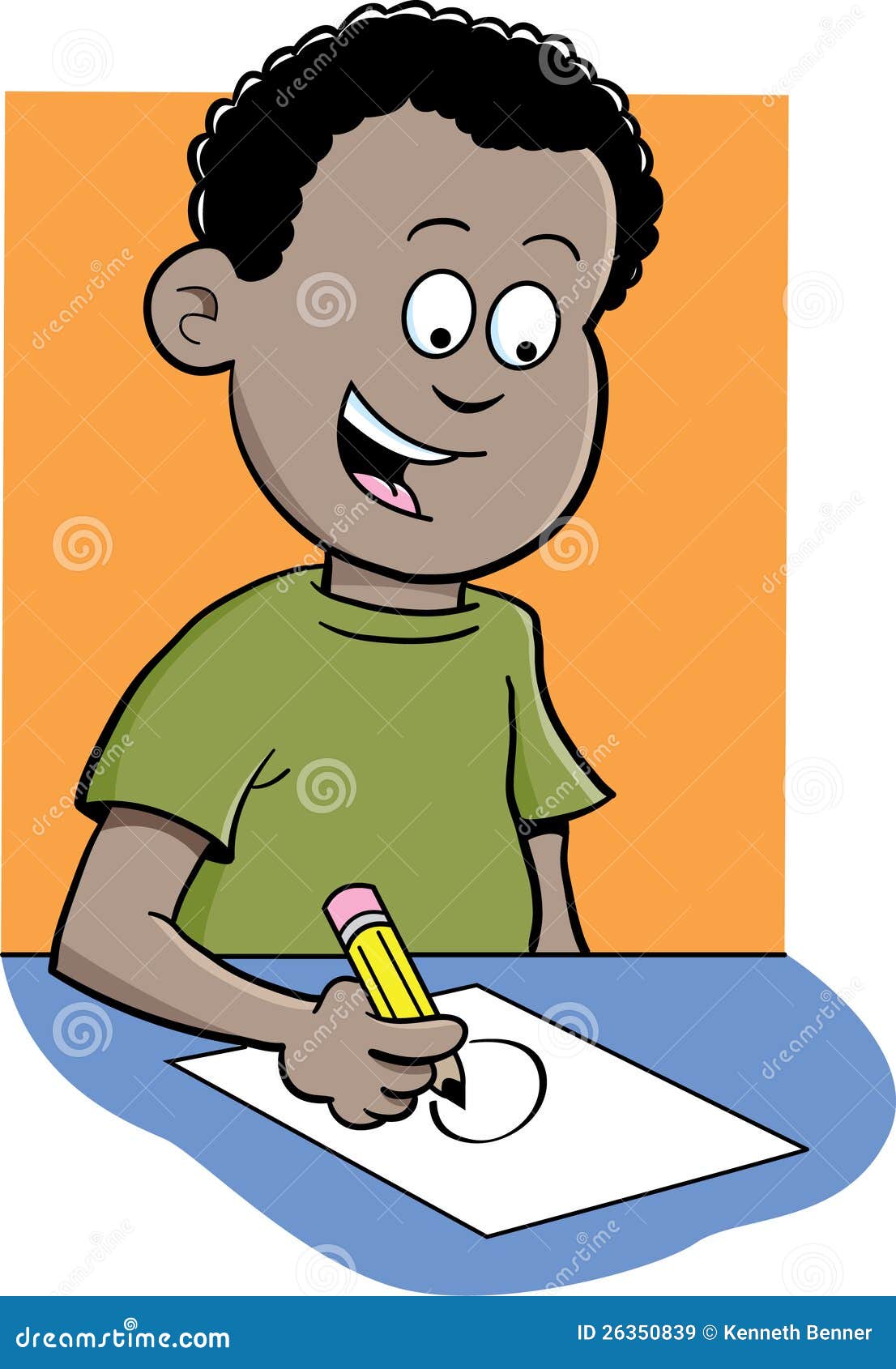 Boy writing stock vector. Illustration of vector, education - 26350839