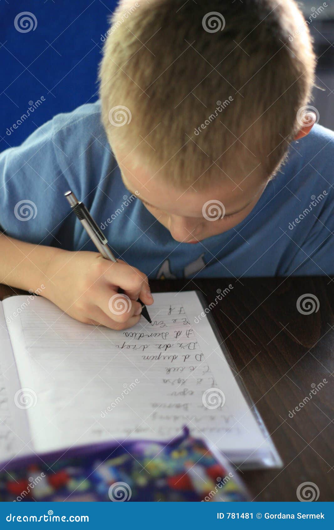 Boy writing homework stock image. Image of importance, writing - 781481