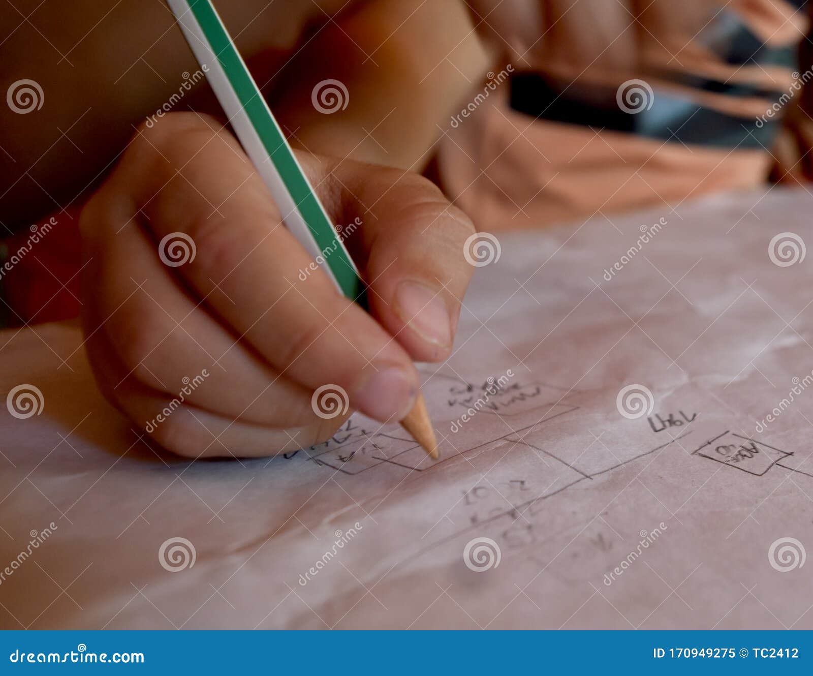 Boy writing stock image. Image of writing, fingers, closeup - 170949275
