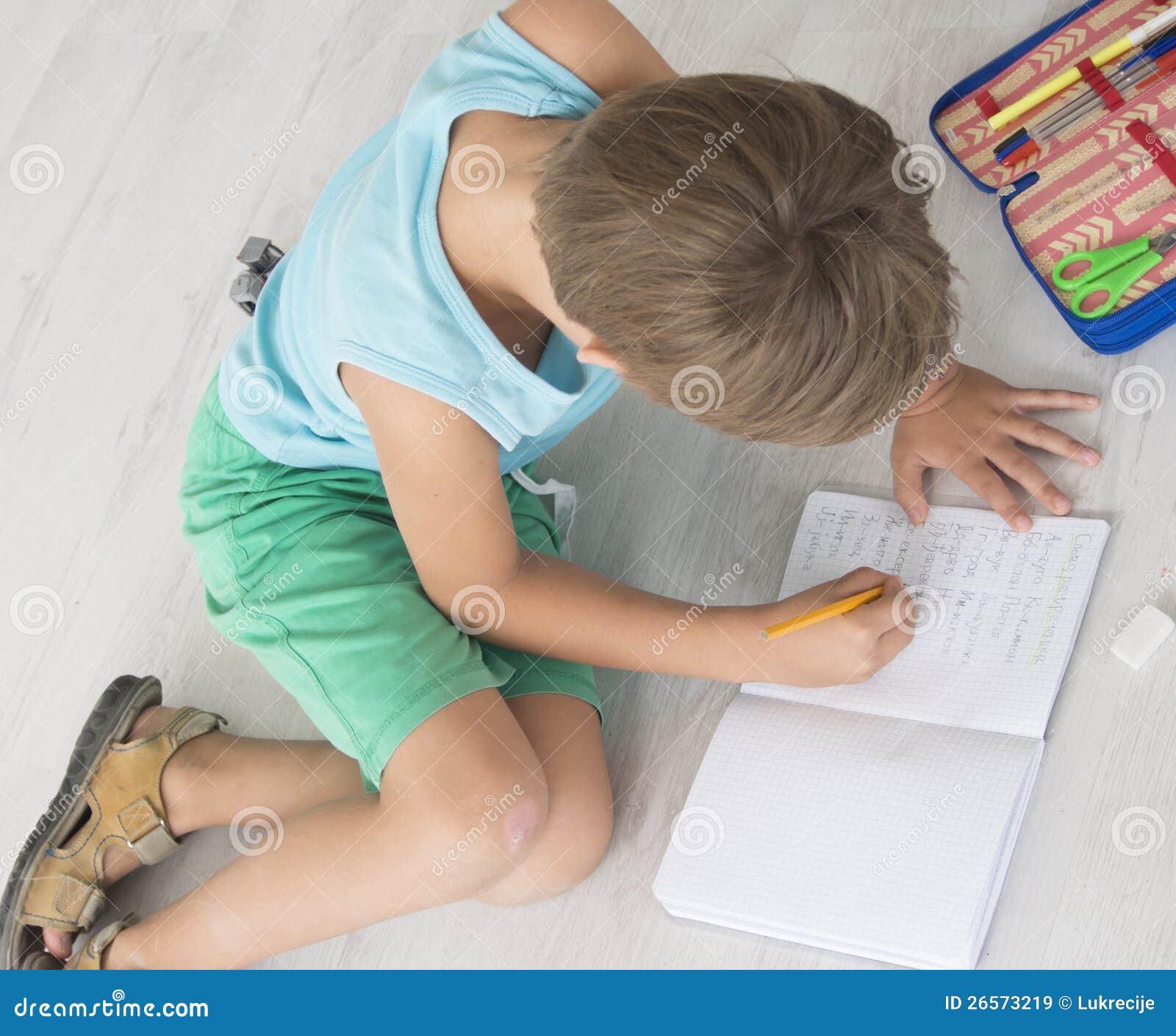 Boy writting stock image. Image of childhood, geography - 26573219