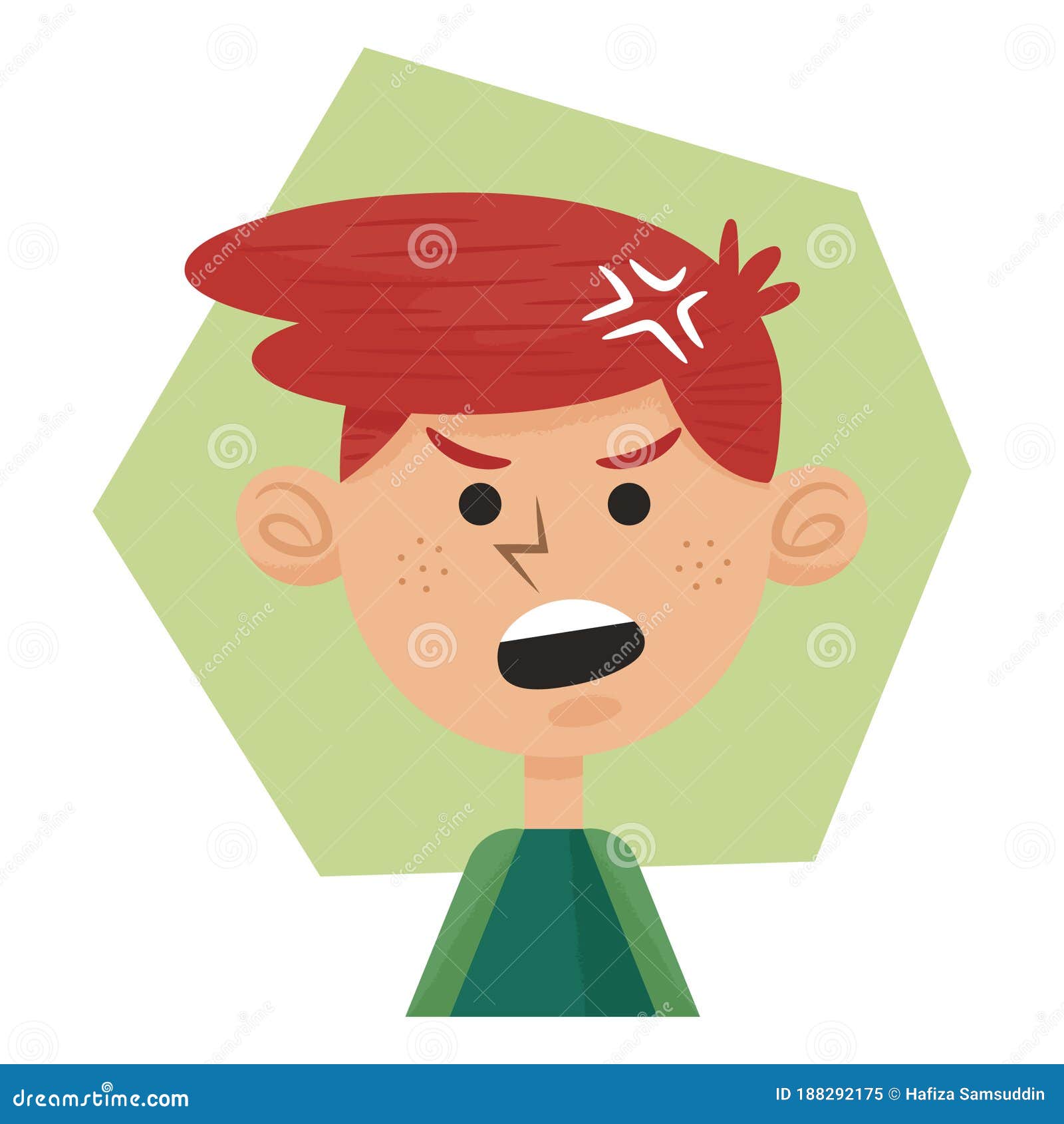 Boy Yelling Angrily. Vector Illustration Decorative Design Stock Vector ...