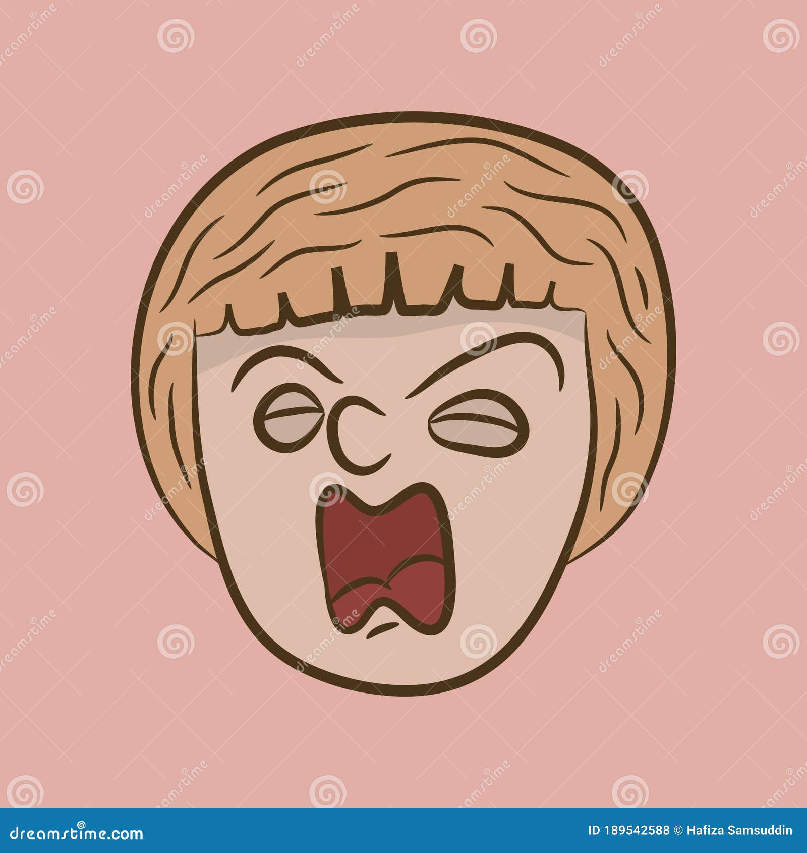Boy Yelling. Vector Illustration Decorative Design Stock Vector ...