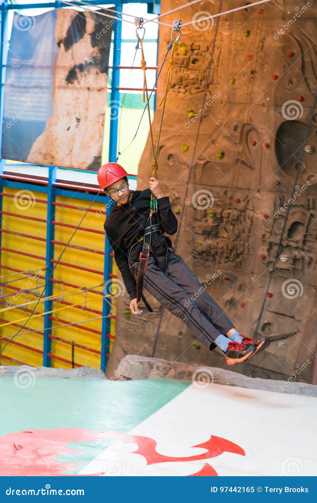 Boy on Zip Wire editorial image. Image of determination - 97442165