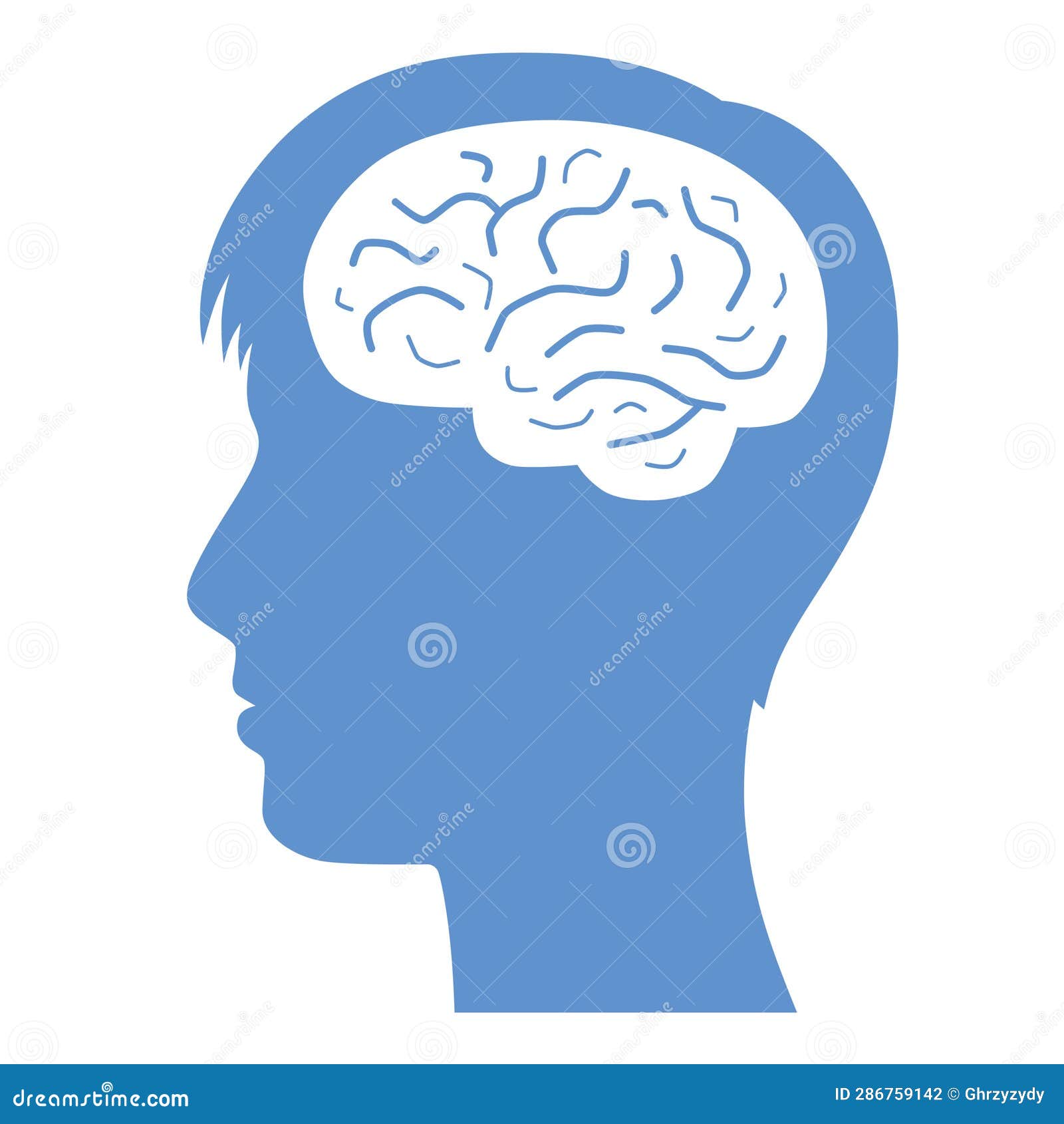Man head with brain stock vector. Illustration of idea - 286759142