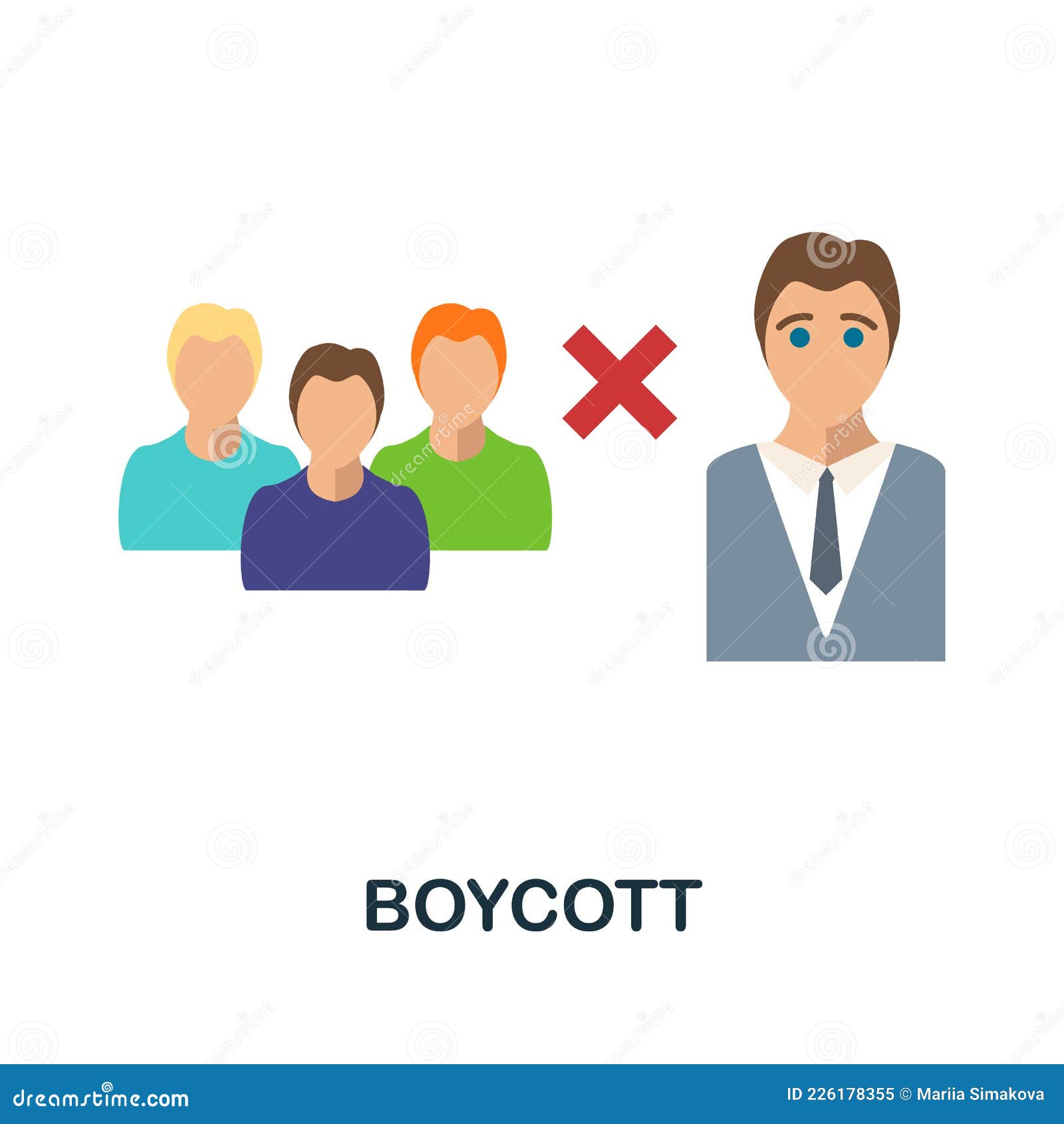 Boycott Flat Icon. Color Simple Element from Activism Collection ...