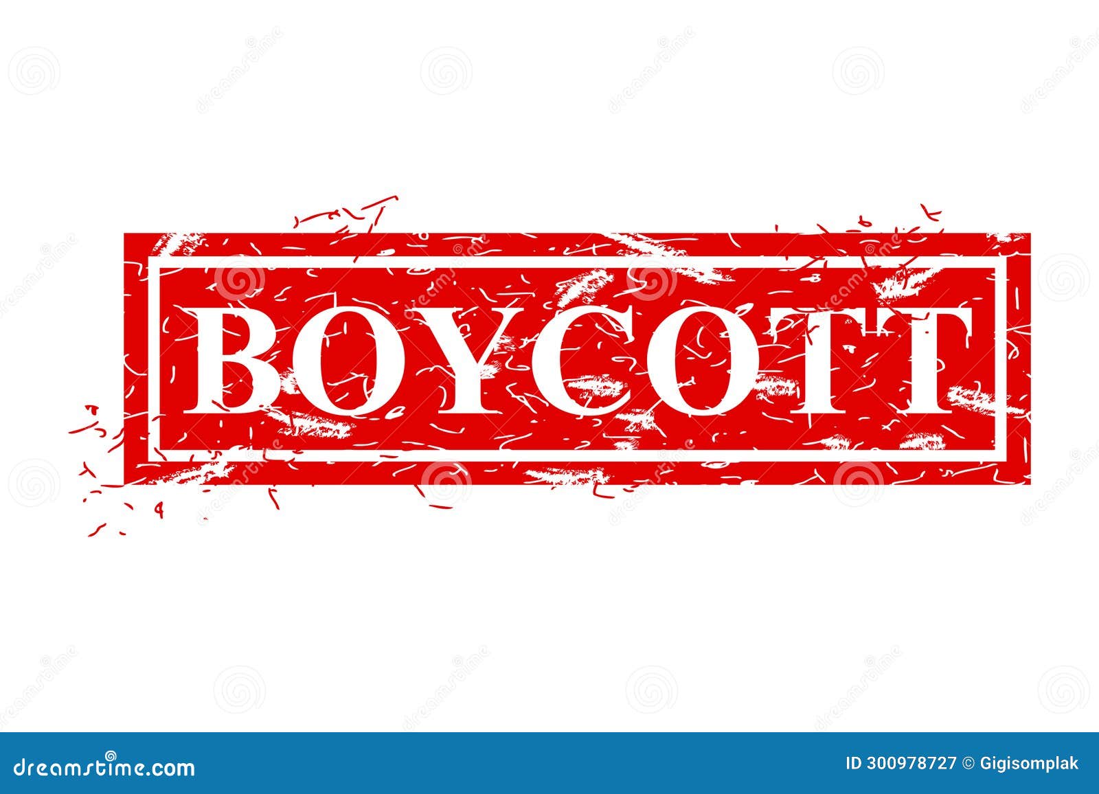 Grunge Boycott Stamp Vector Red Blue Rubber Ink Design On White ...