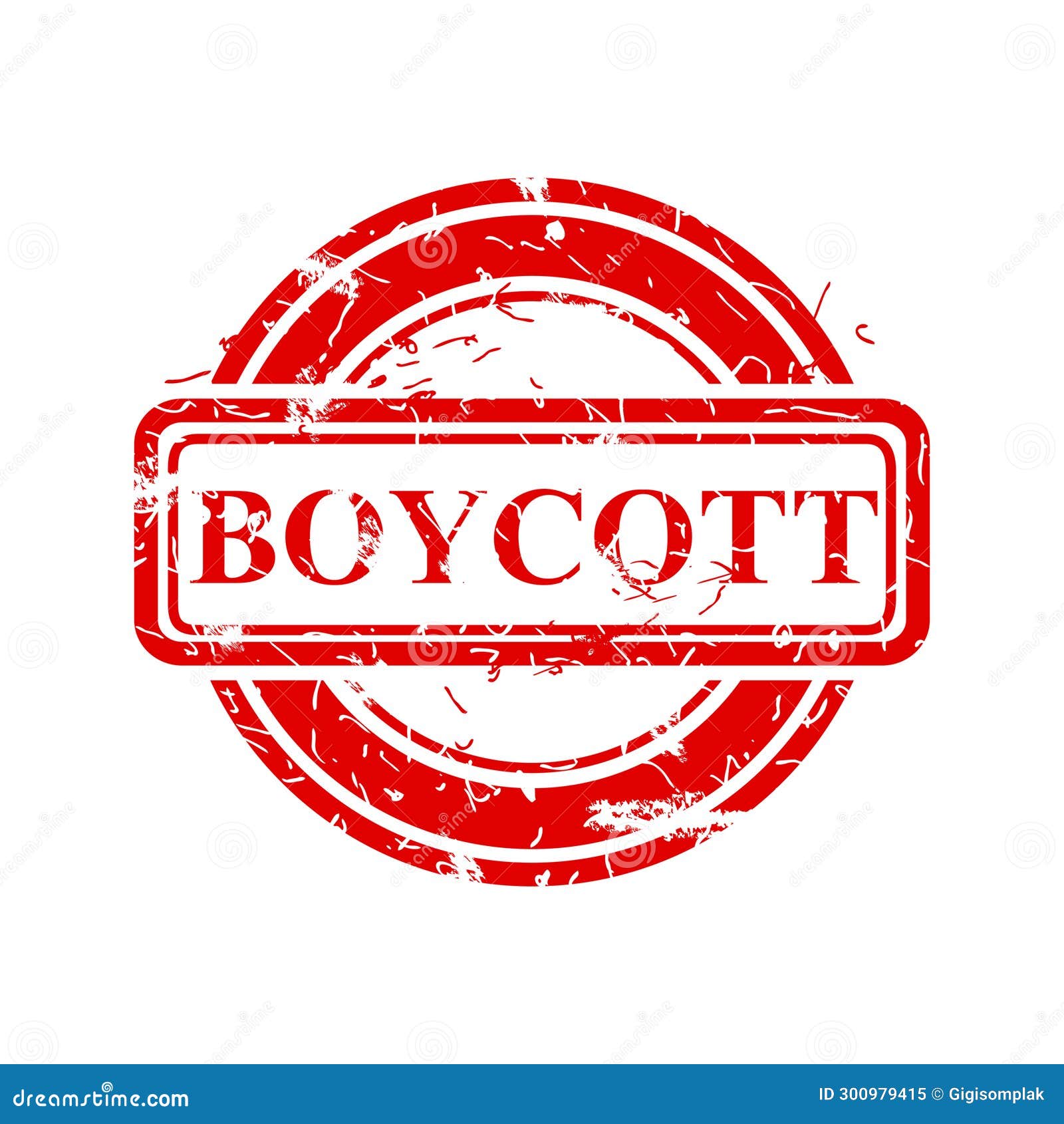 Boycott, Simple Vector Dirty Rust Red Circle Vector Rubber Stamp Effect ...