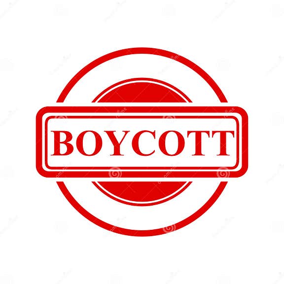 Boycott, Simple Vector Red Simple Circle Vector Rubber Stamp Effect ...