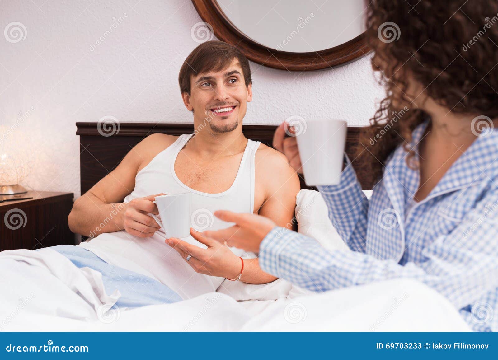 Boyfriend and Beautiful Girlfriend Drinking Coffee Stock Image - Image ...