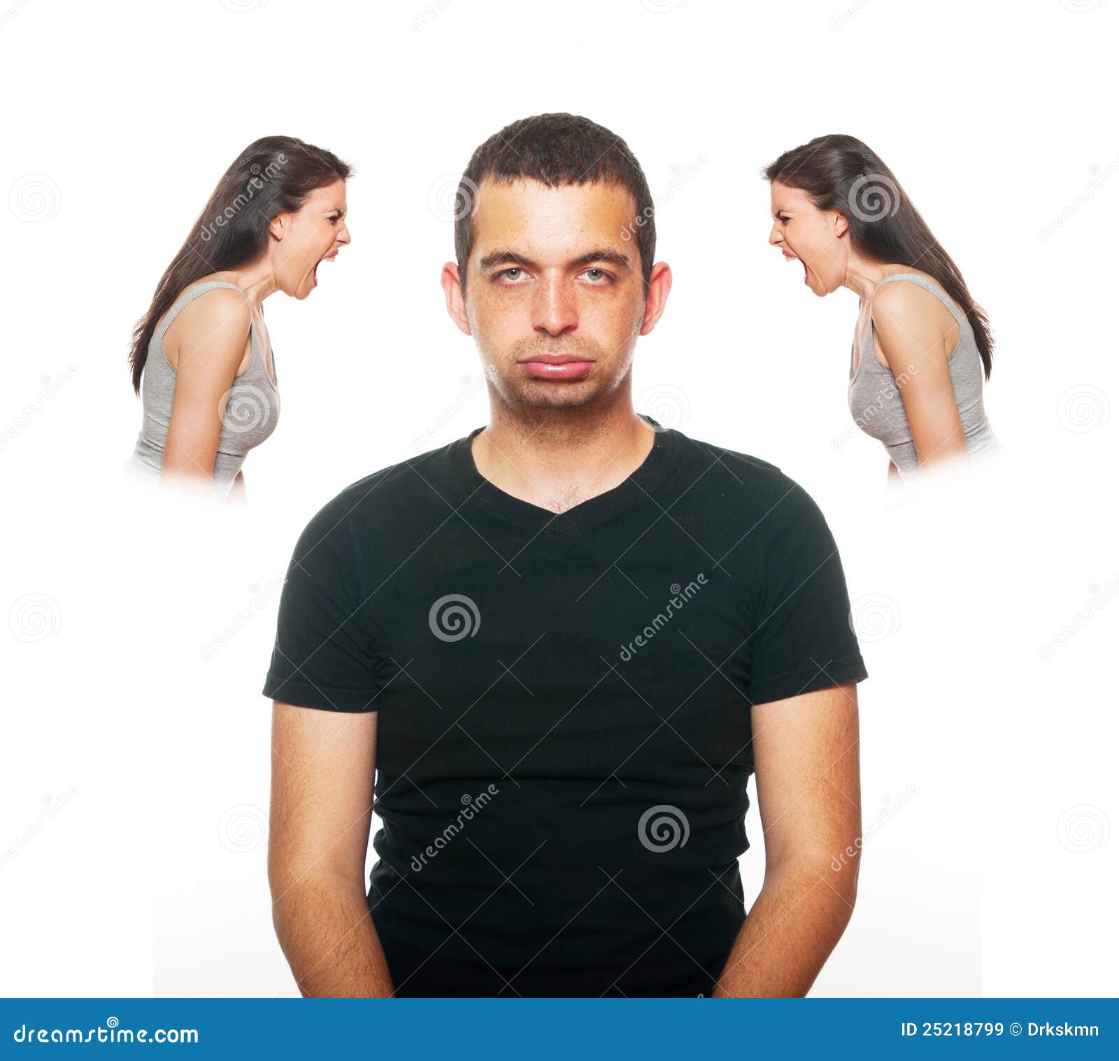 Boyfriend Feeling Disturbed Stock Image - Image of quiet, silence: 25218799