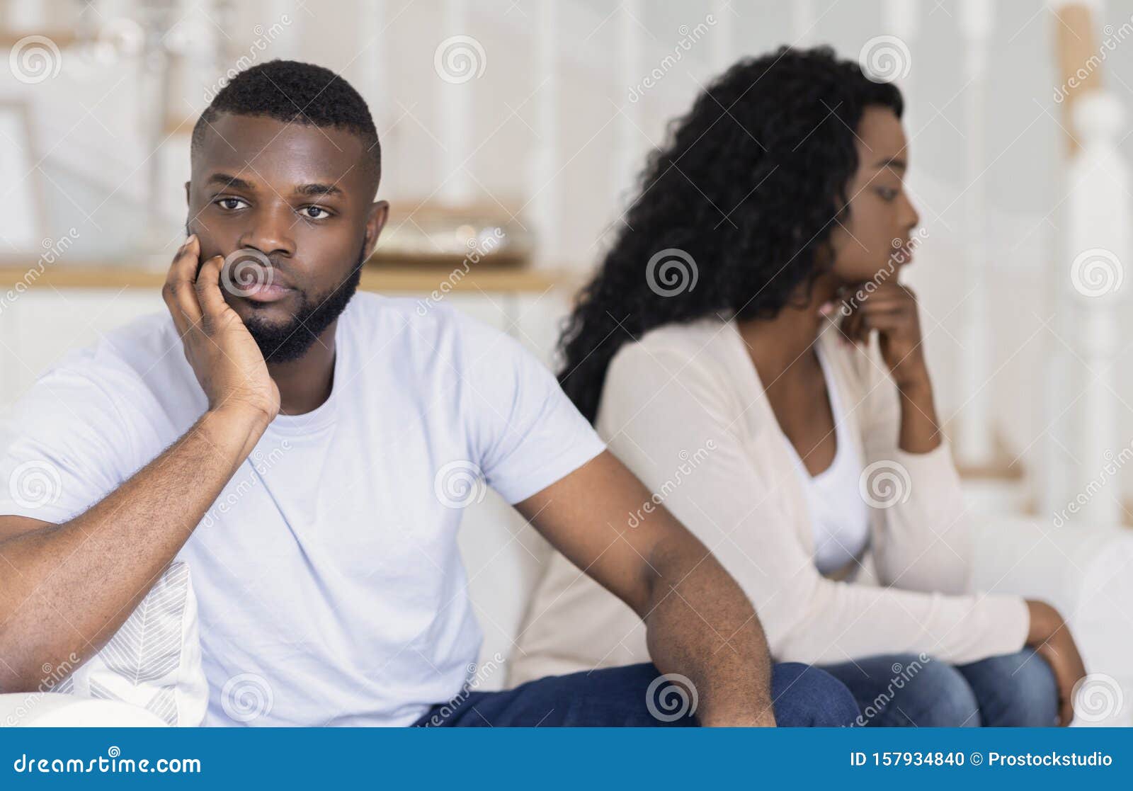 Boyfriend and Girlfriend Ignoring Each Other after Argument Stock Photo ...