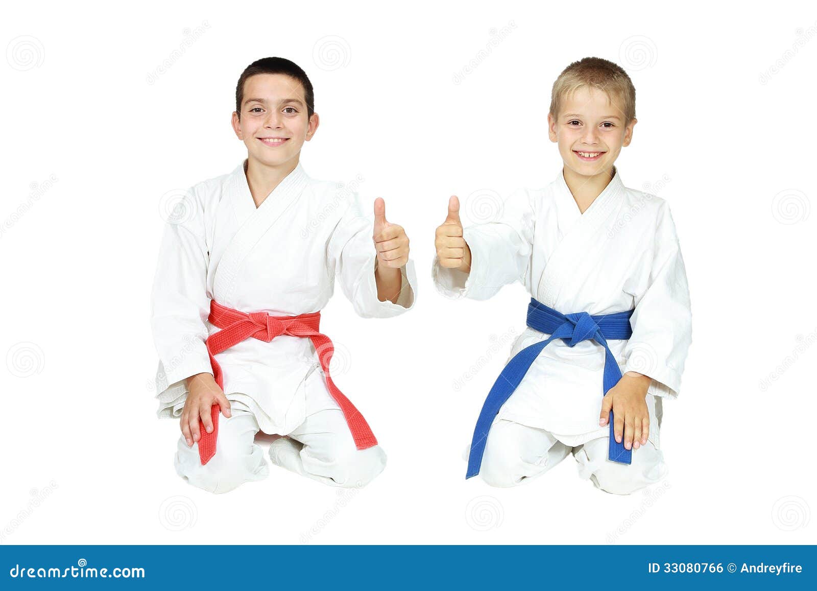 Boys Athletes Sit in a Ritual Pose Karate and Point the Finger Super ...