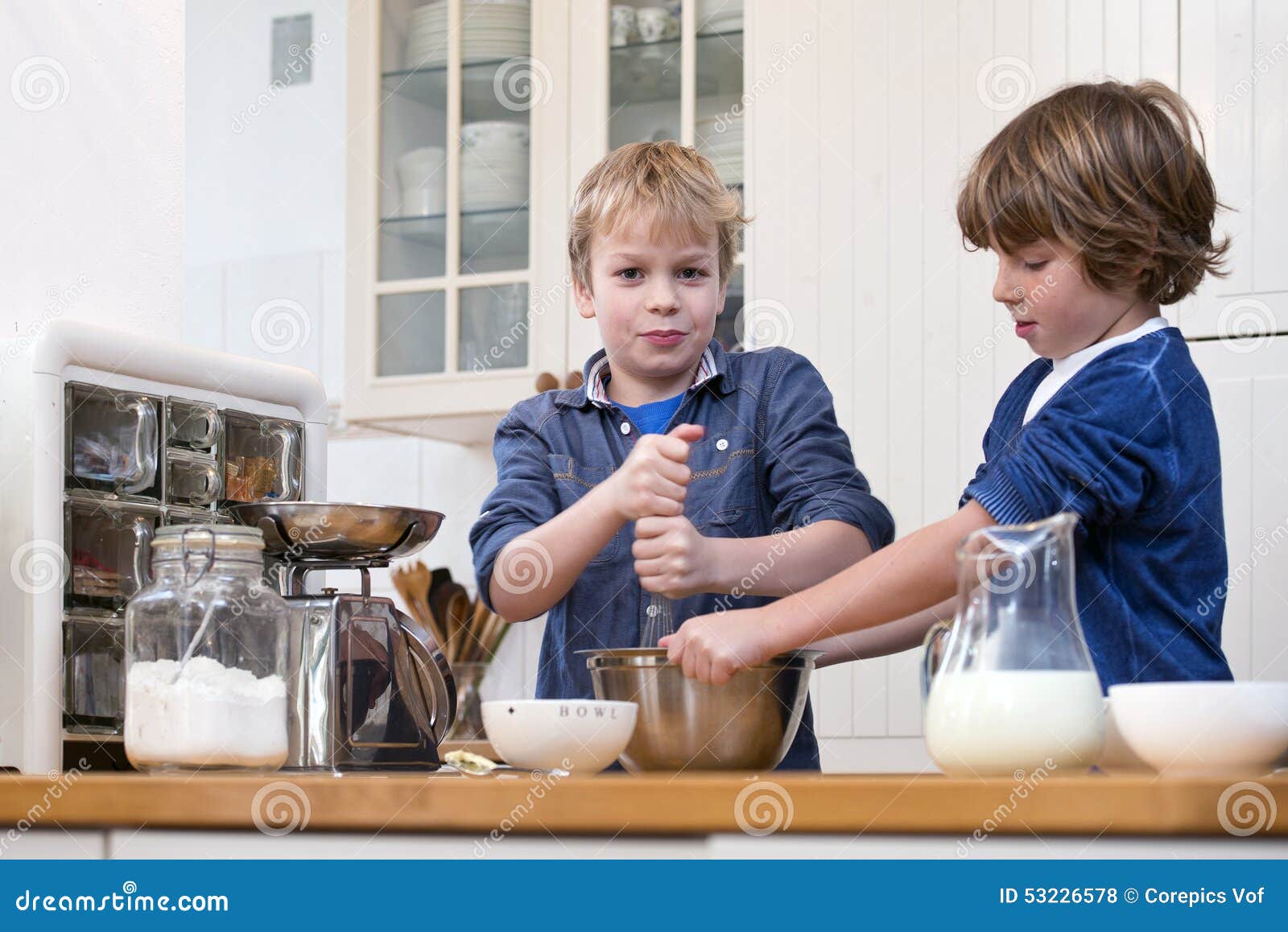 Boys baking pastry stock photo. Image of cooking, children - 53226578