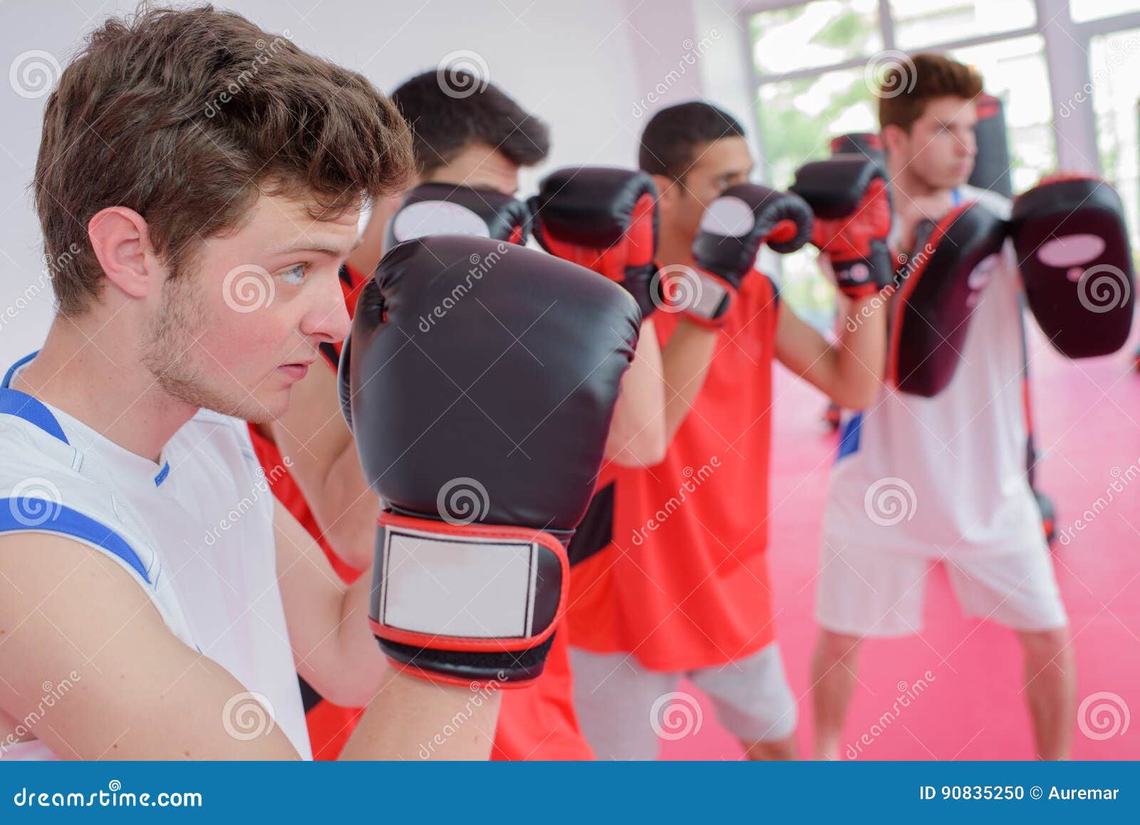 Boys in boxing class stock photo. Image of young, learning - 90835250