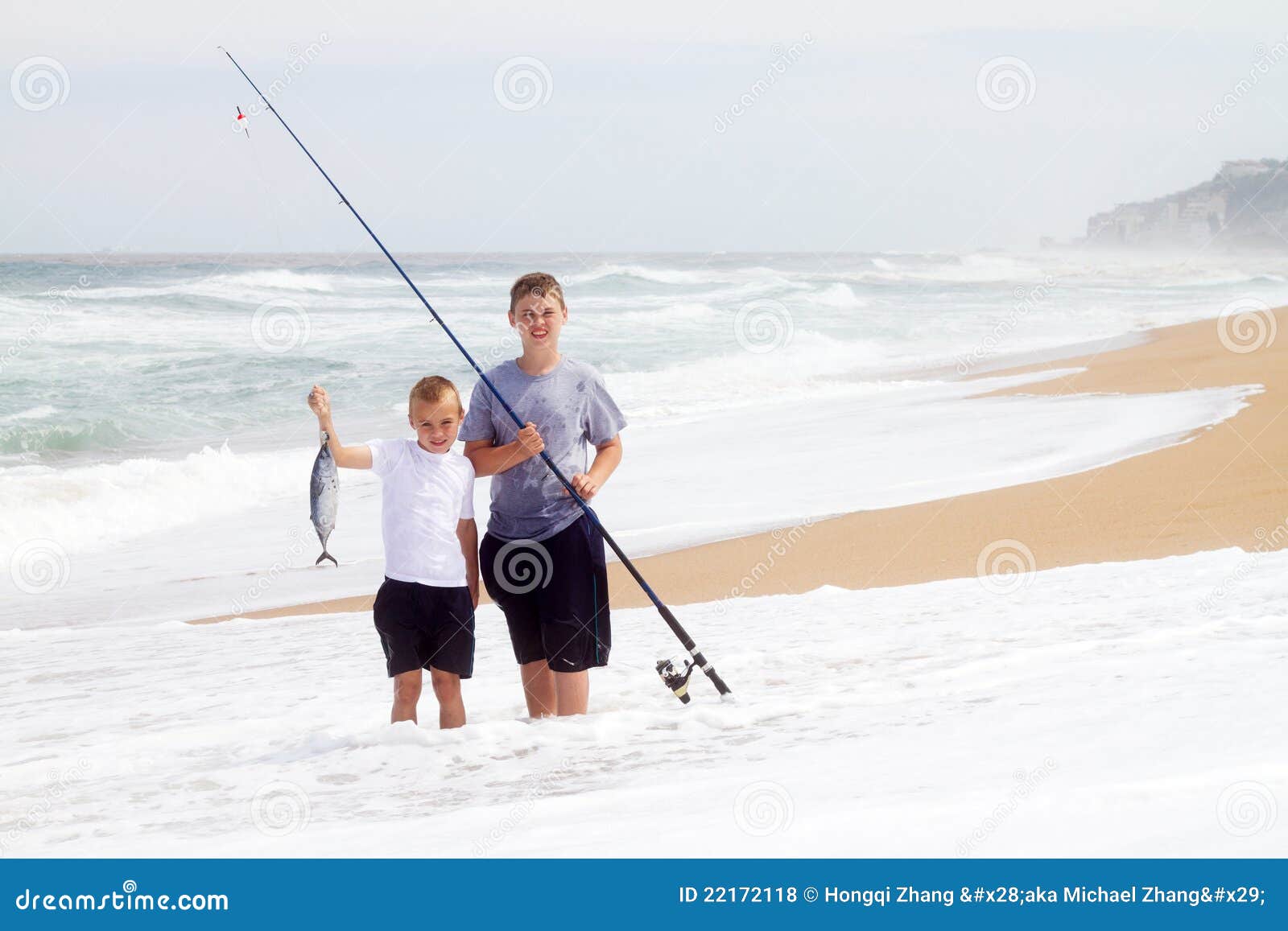 Boys catching big fish stock photo. Image of hook, bait - 22172118