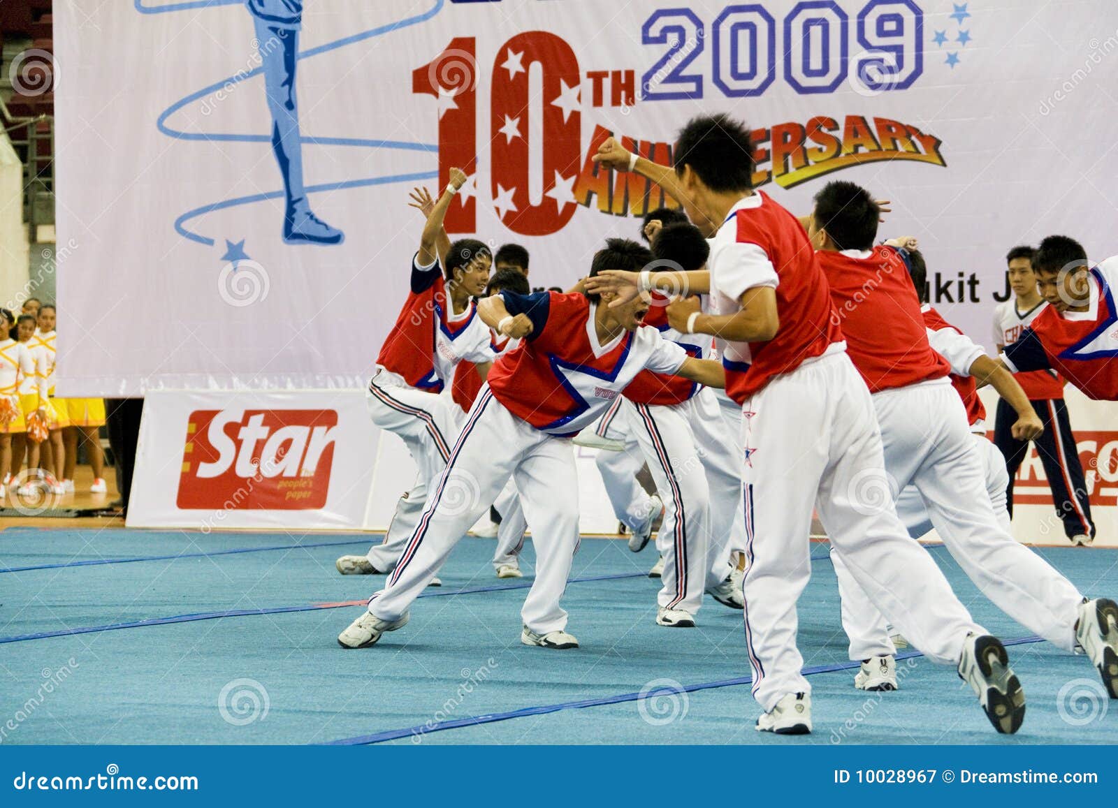 Boys Cheerleading Action editorial photography. Image of competitor ...