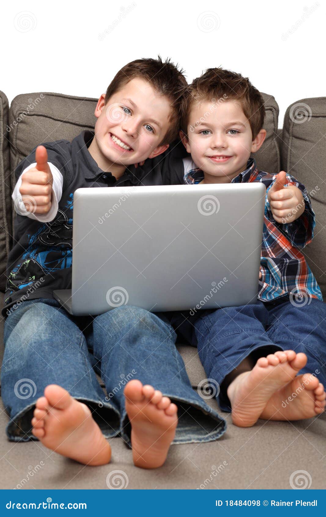 Boys with computer stock photo. Image of indoor, male - 18484098