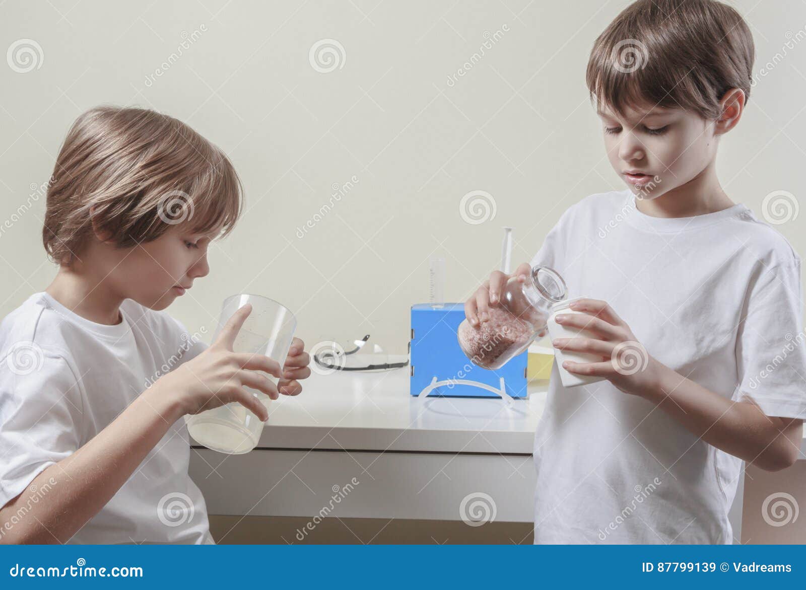 Boys Doing Science Experiments. Education Concept. Stock Image - Image ...