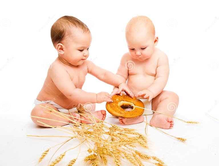 Boys eating bread roll stock image. Image of friendship - 16719353