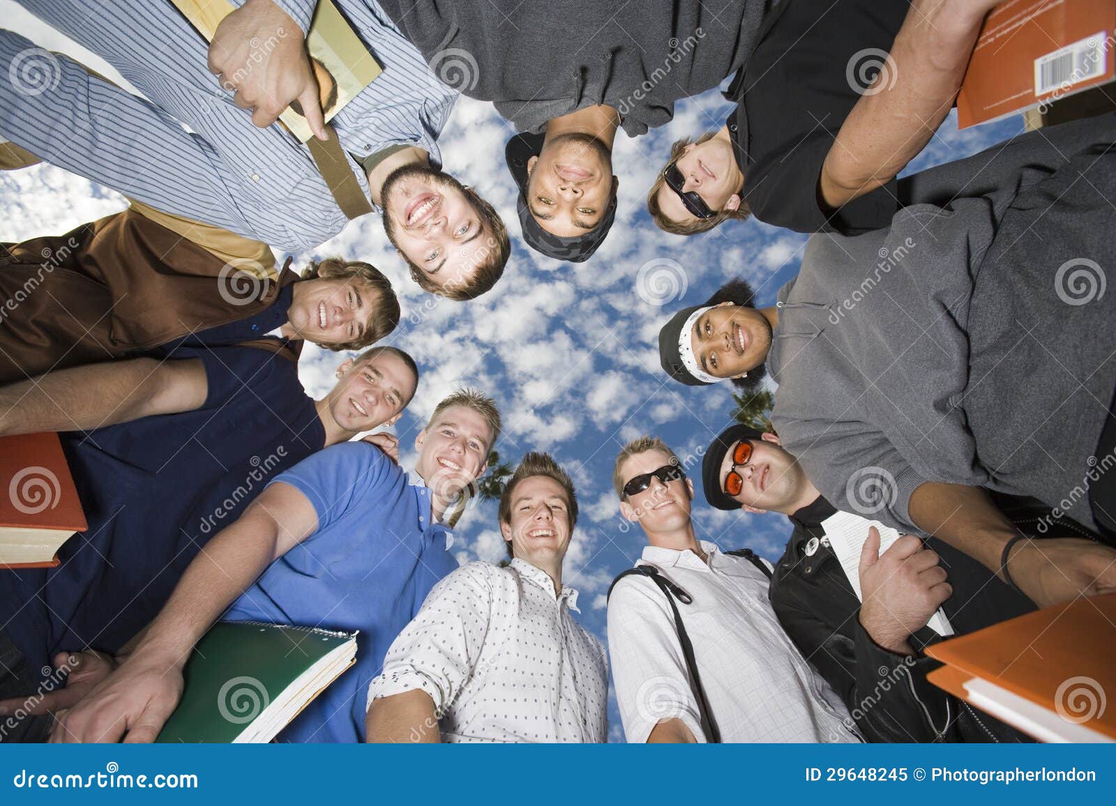 Boys Forming Huddle stock image. Image of standing, classmates - 29648245