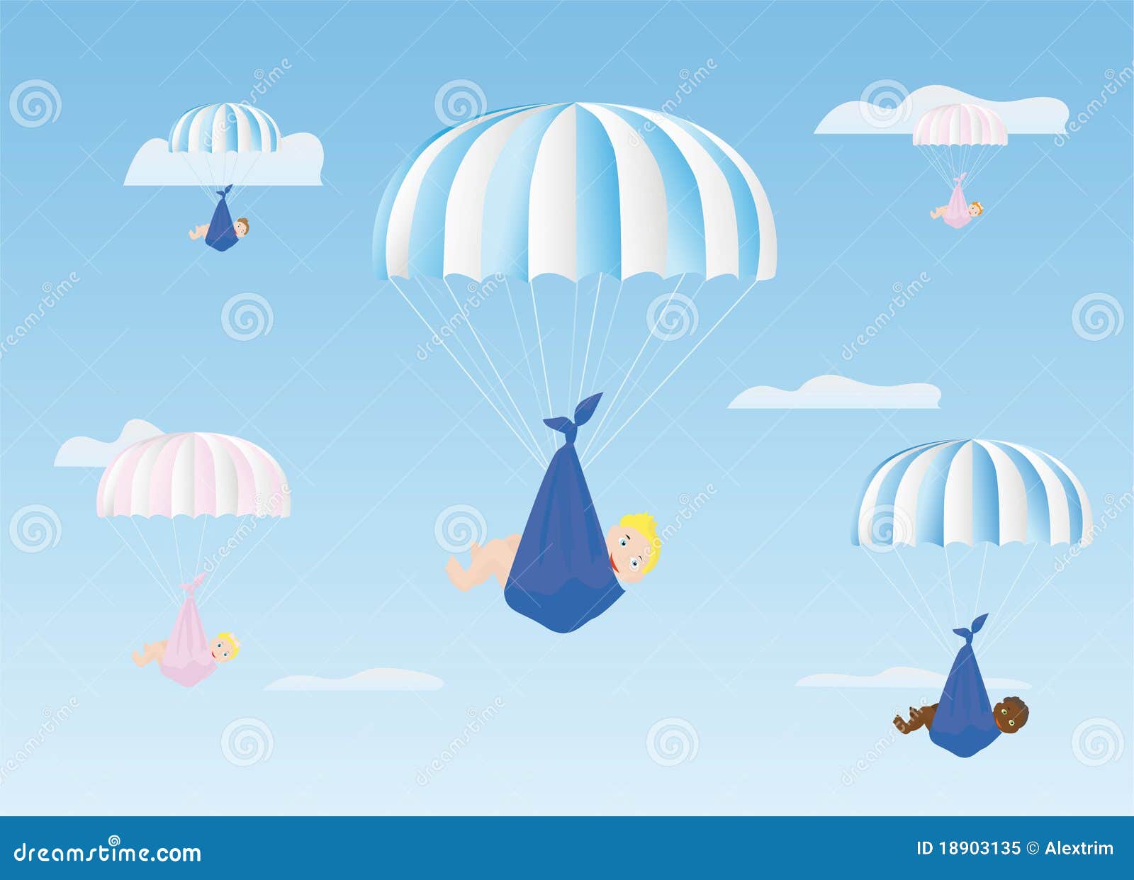 Parachute Boys Royalty-Free Illustration | CartoonDealer.com #3666318