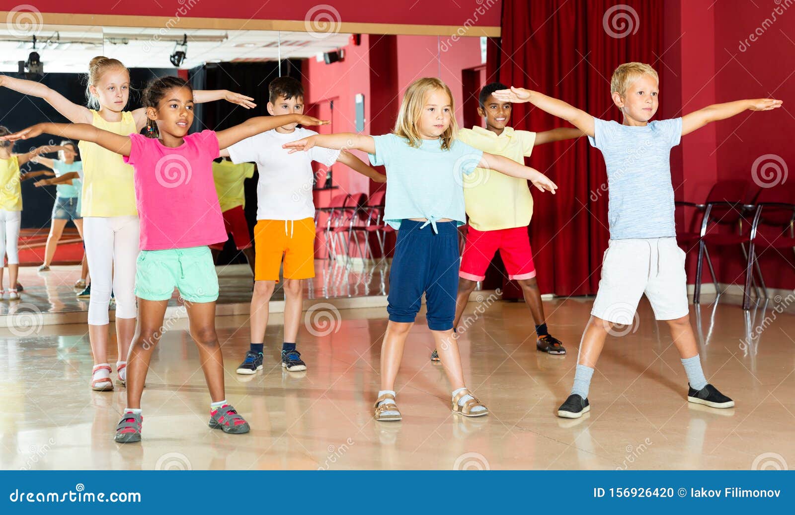 Boys and Girls Having Dancing Class in Studio Stock Photo - Image of ...