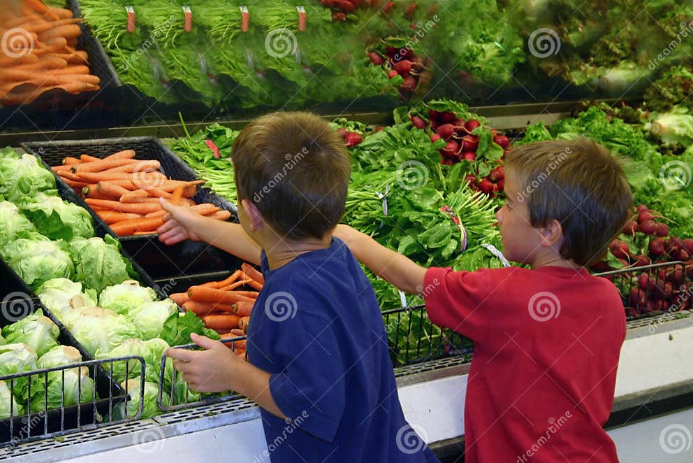 Boys in Grocery Store stock image. Image of little, groceries - 1280847
