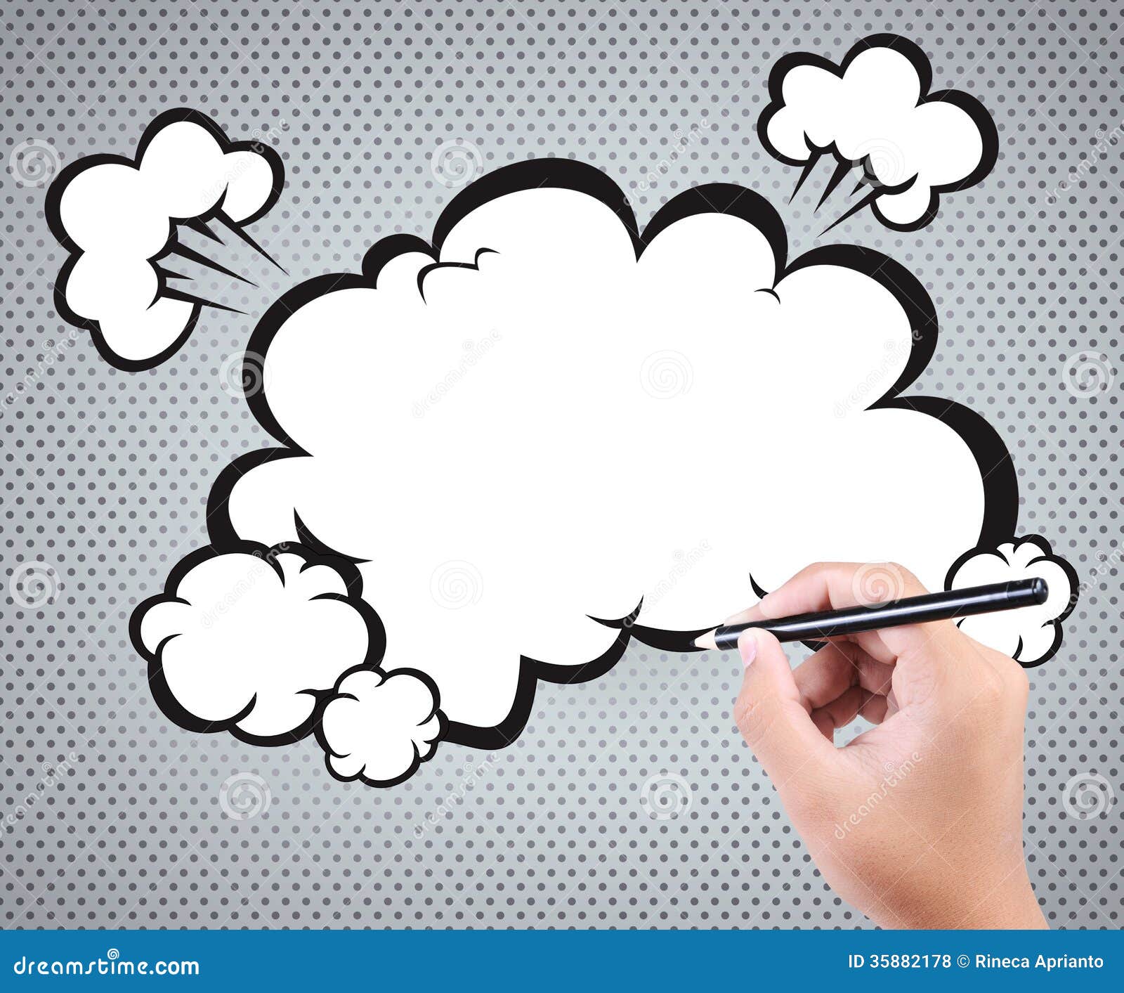 Boys Hand Draw Speech Bubbles Stock Photo - Image of paper, graphic ...