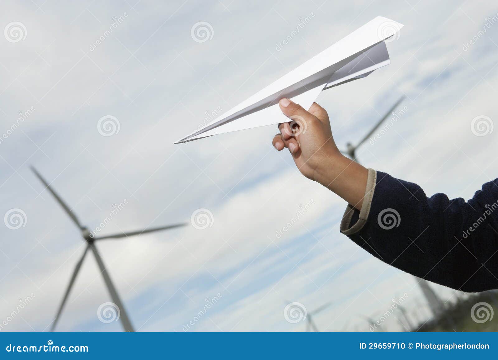 Boys Hand Throwing Paper Plane Stock Photo - Image: 29659710
