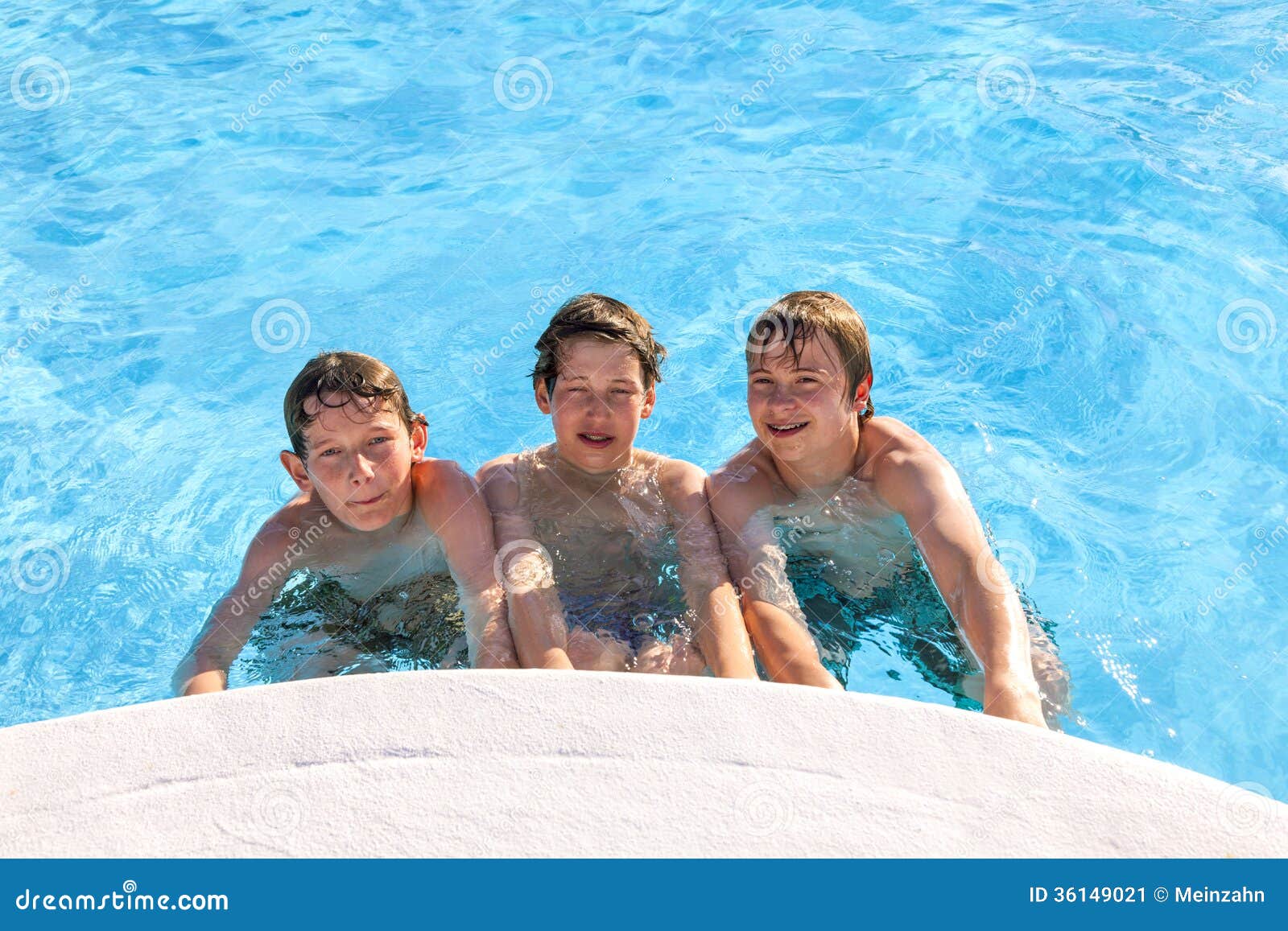 Boys have fun in the pool stock image. Image of people - 36149021