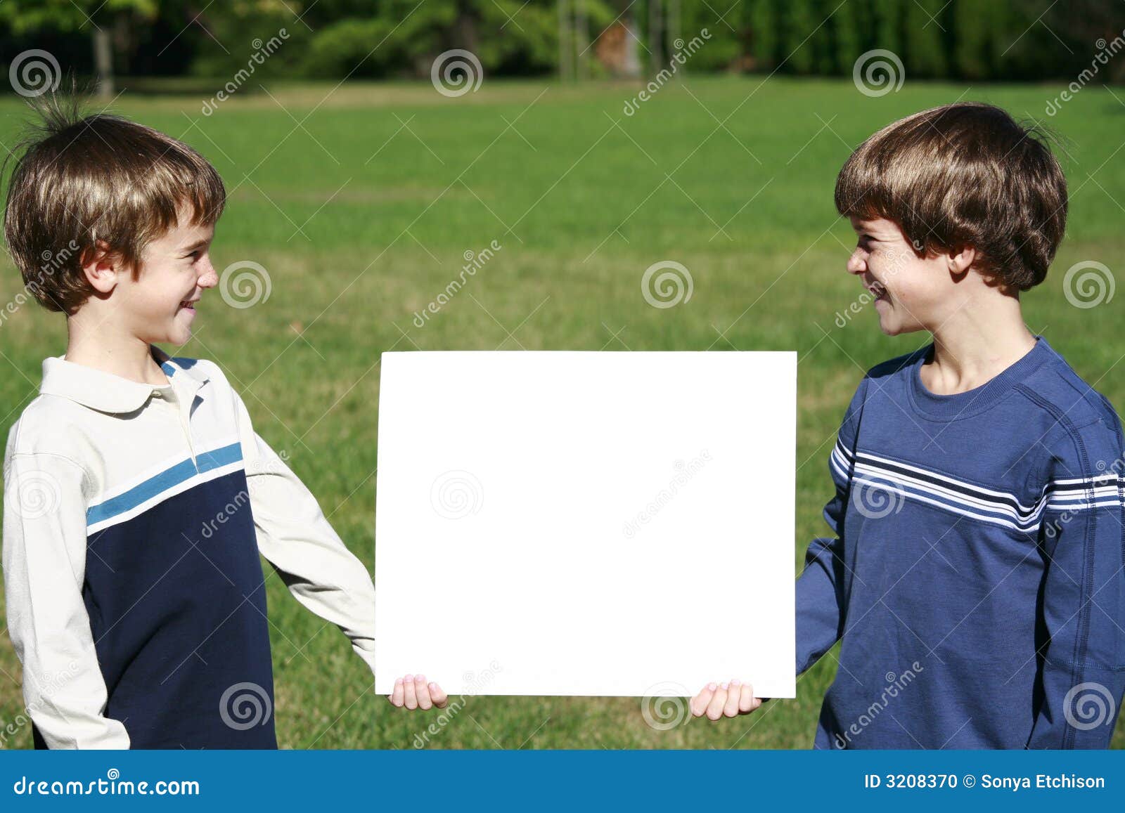Boys Holding a Message stock photo. Image of communication - 3208370