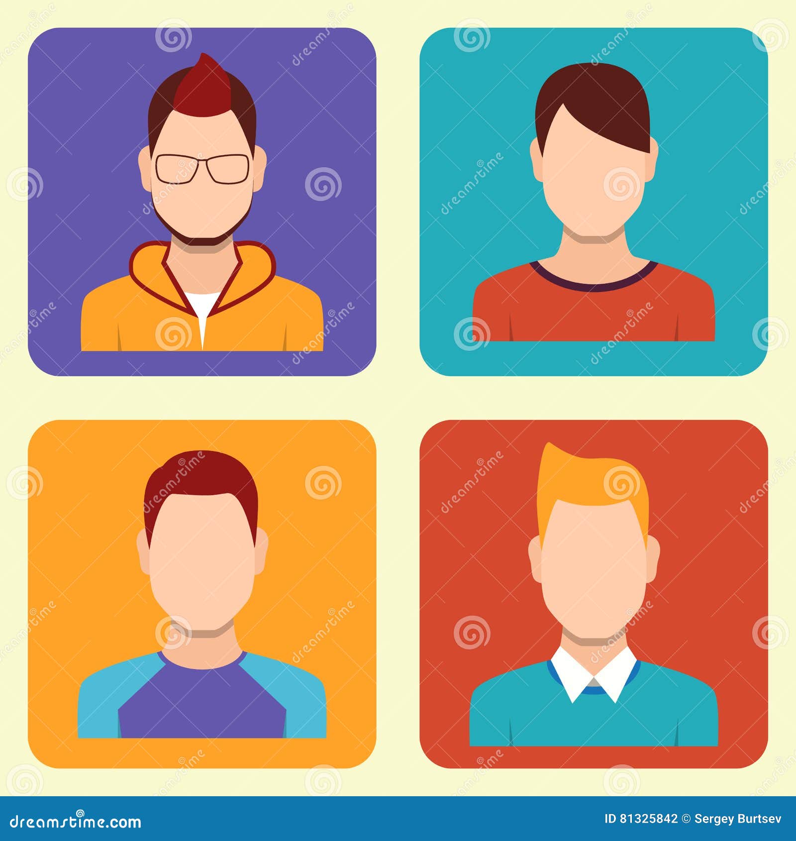 Boys Icons Set stock vector. Illustration of silhouette - 81325842