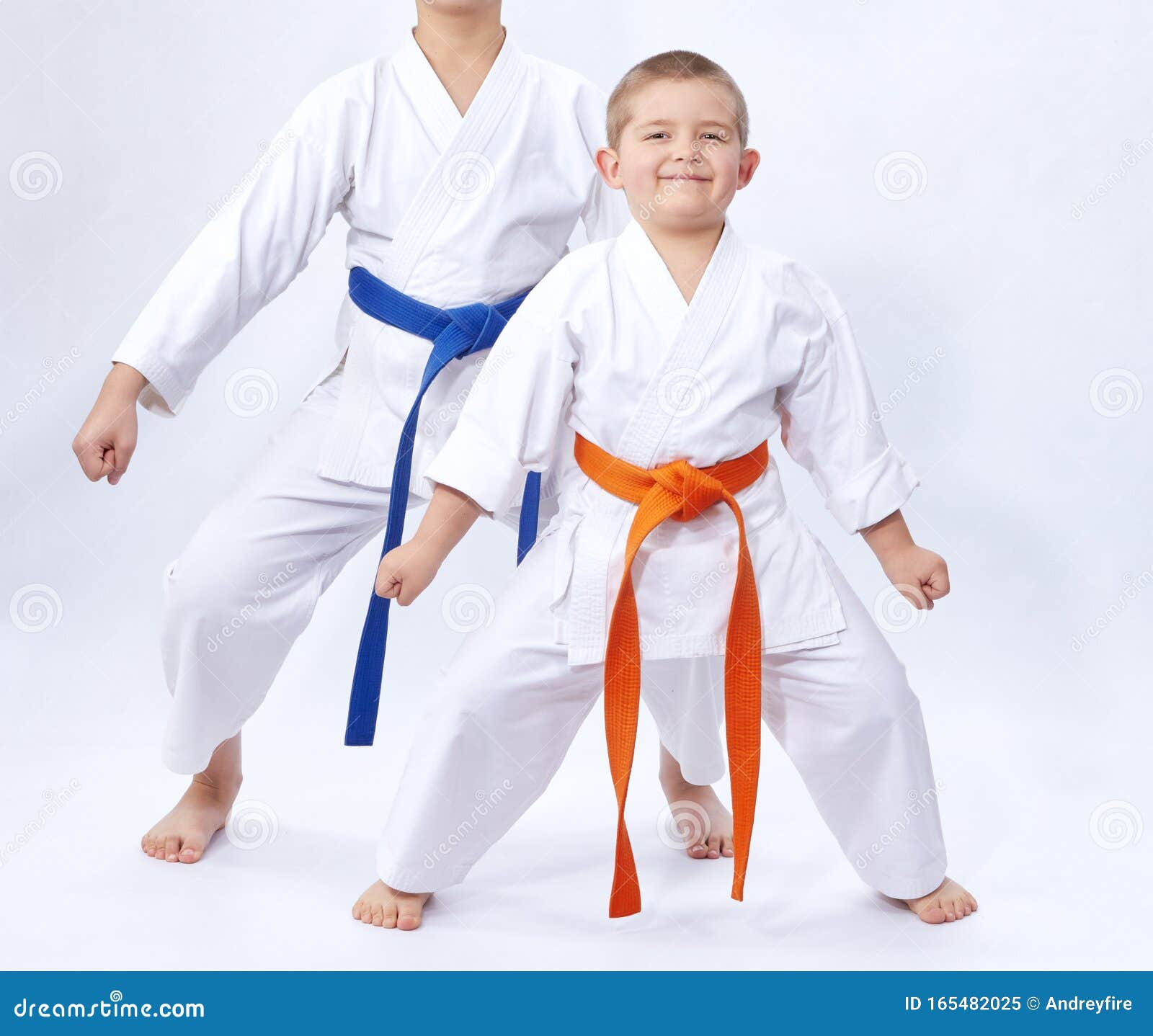 Boys in Karategi are Standing in the Rack Karate Stock Image - Image of ...