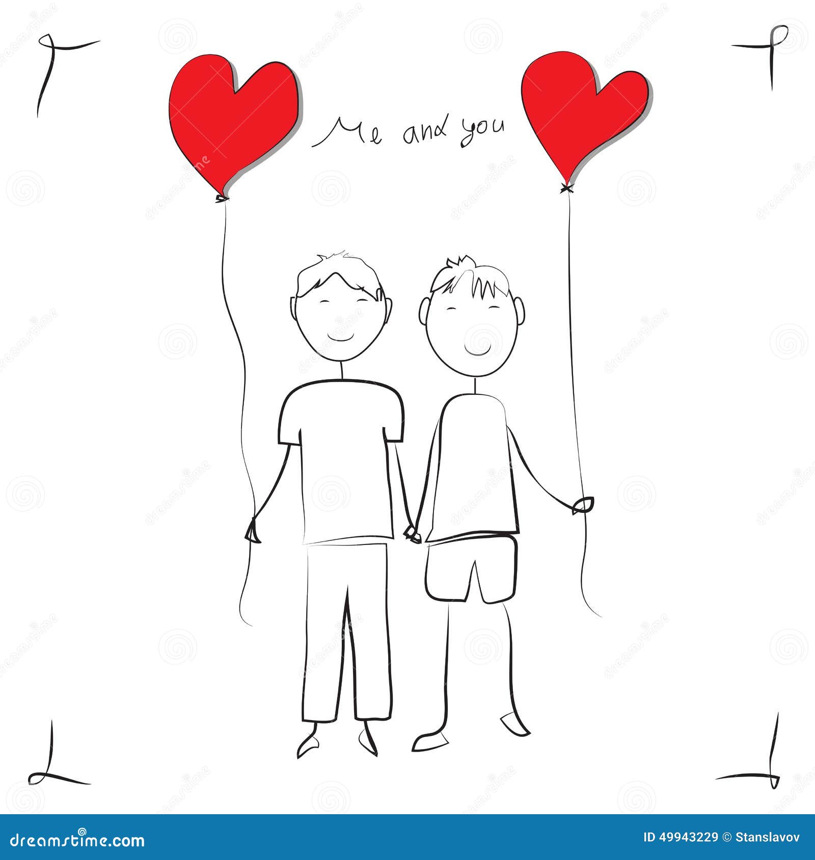 Boys Love Greeting Card in Vector Format Stock Vector - Illustration of ...