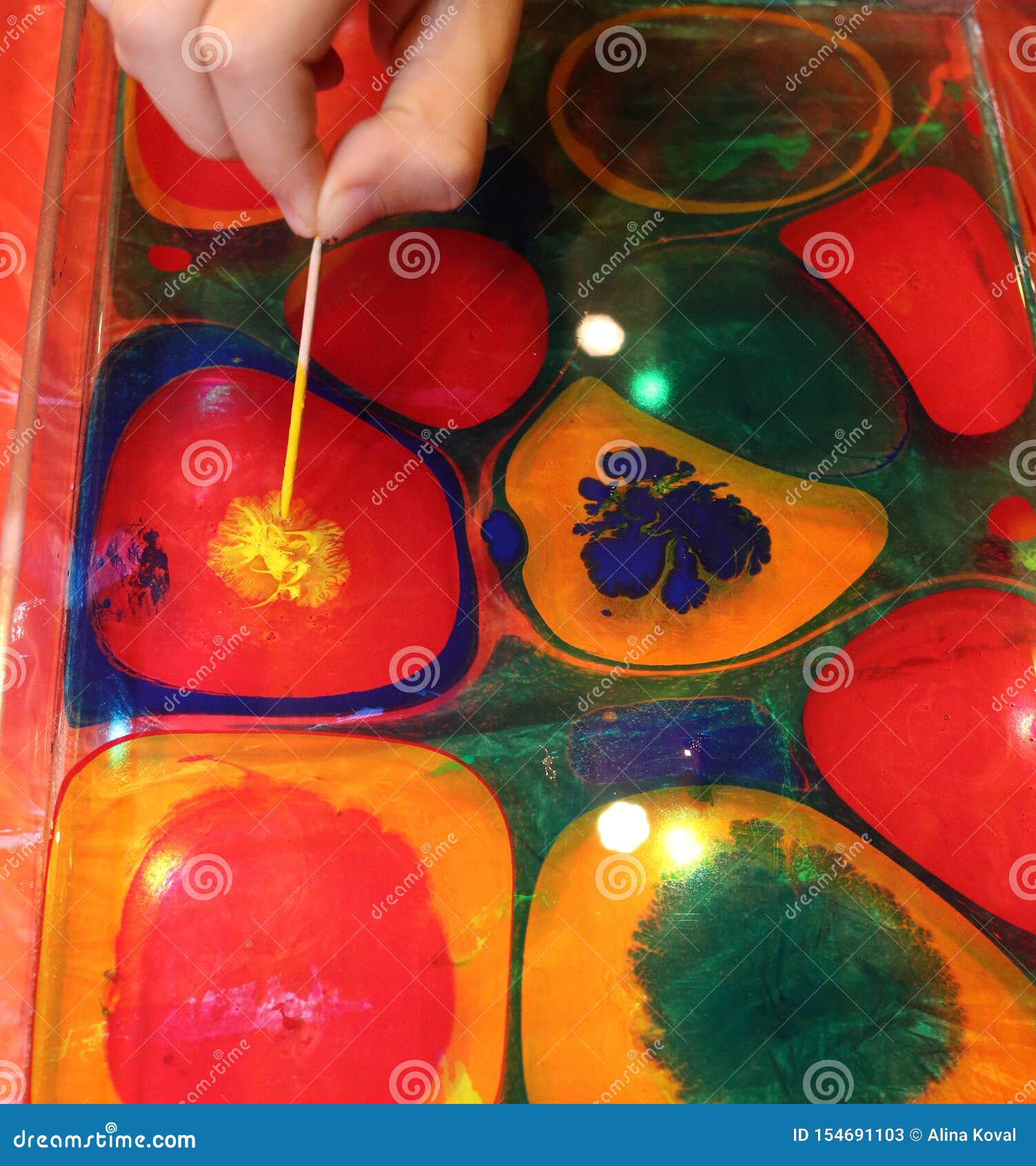 The Boys are Mading a Bright Painting with Paints Stock Image - Image ...