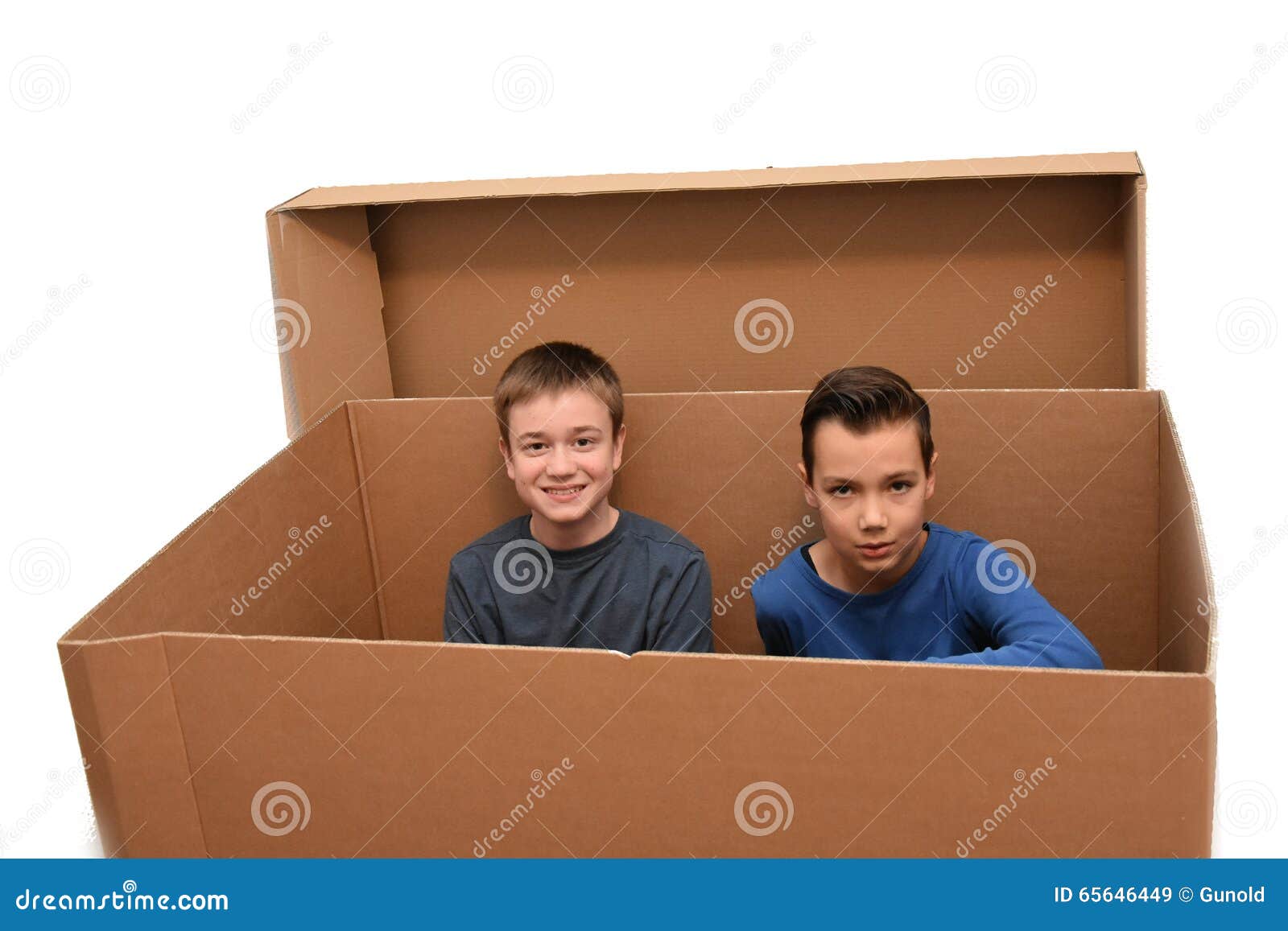 Boys in moving box stock image. Image of laugh, happy - 65646449
