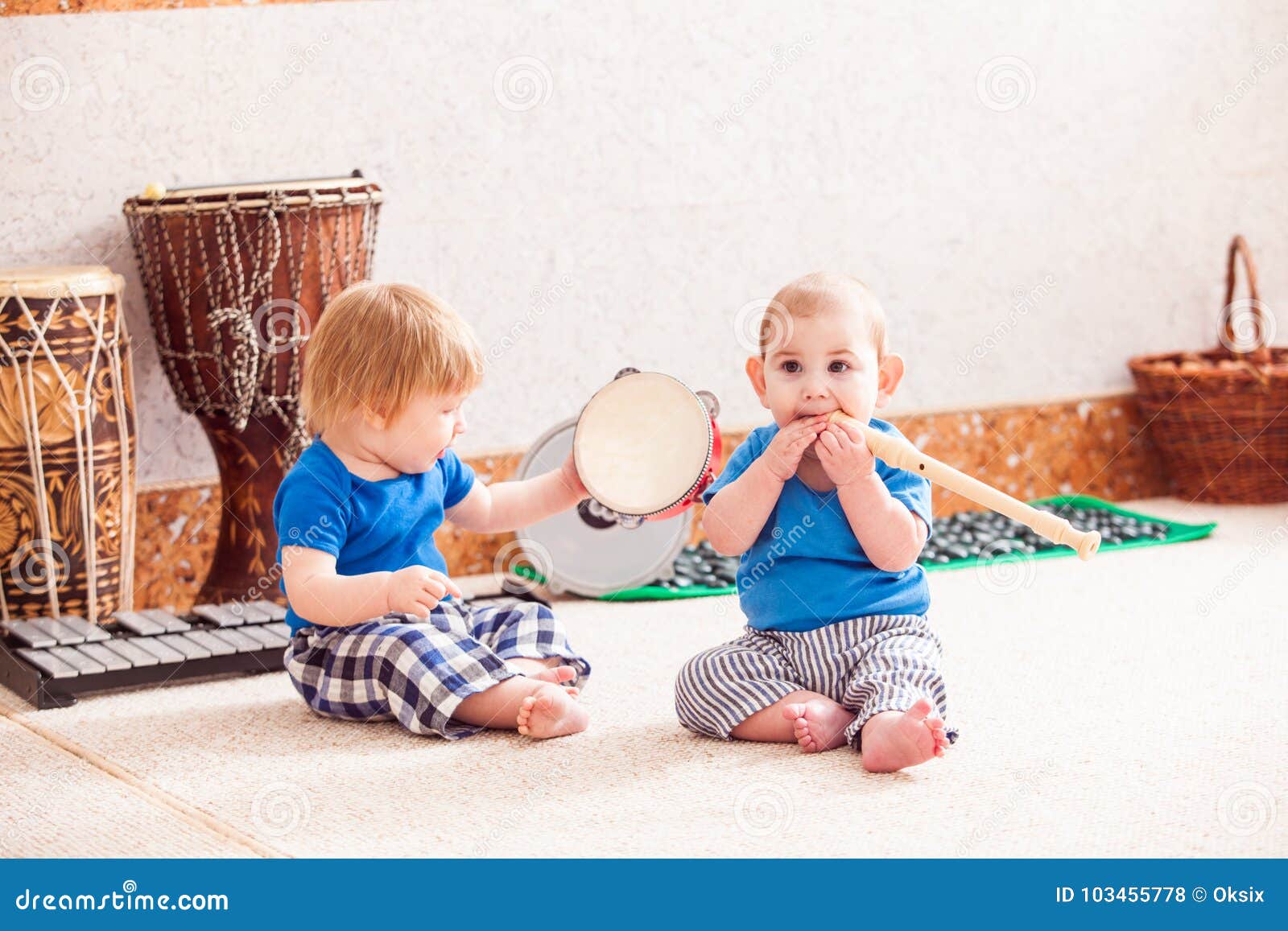 Boys with Musical Instruments Stock Photo - Image of indoor, jazz ...