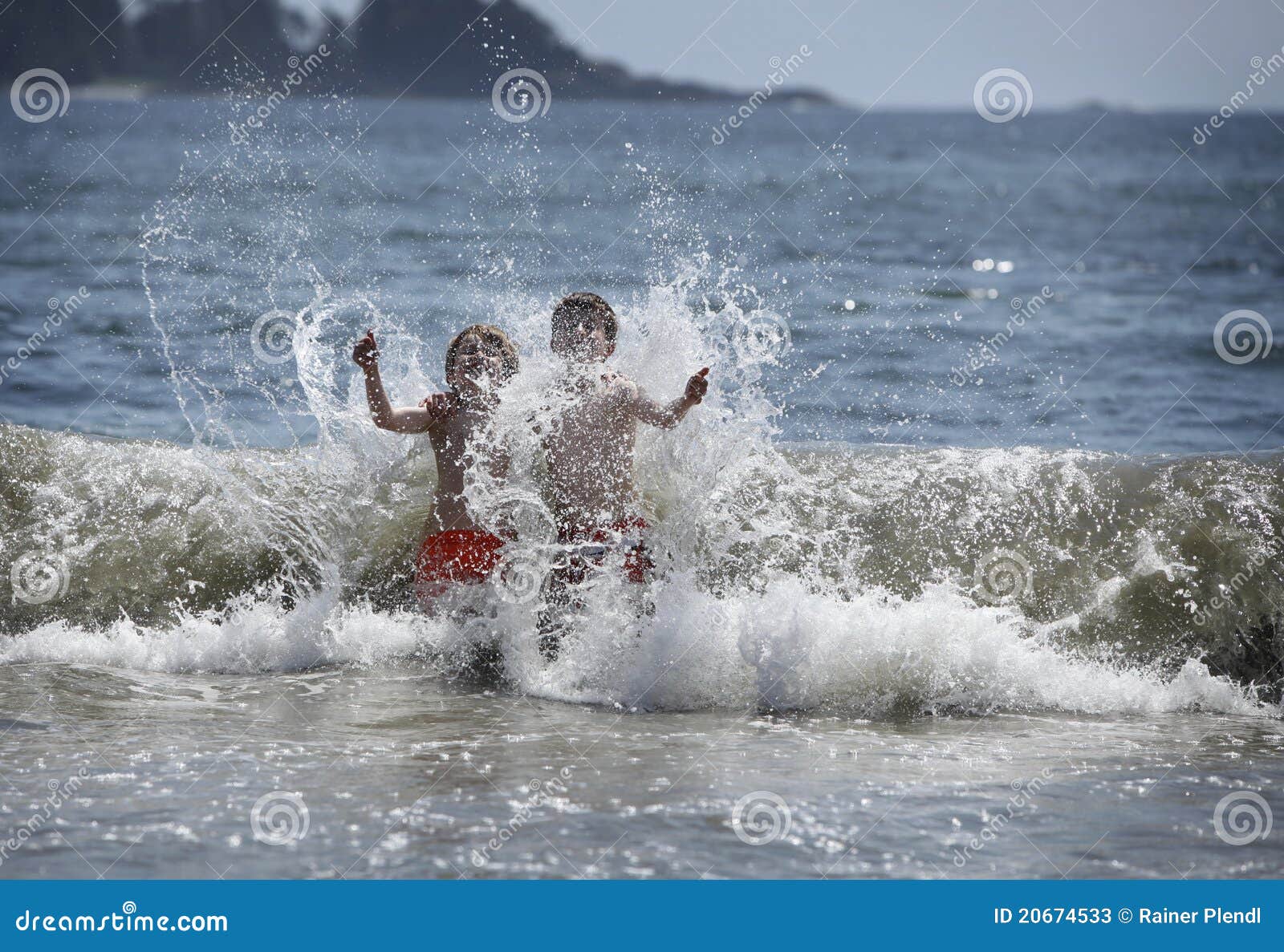 Boys in the ocean stock image. Image of little, young - 20674533