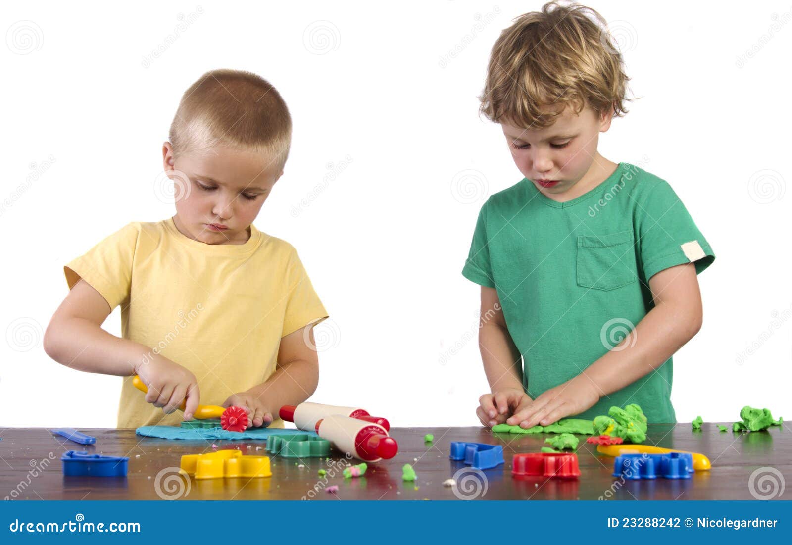 Boys Playing With Playdough Stock Photography - Image: 23288242