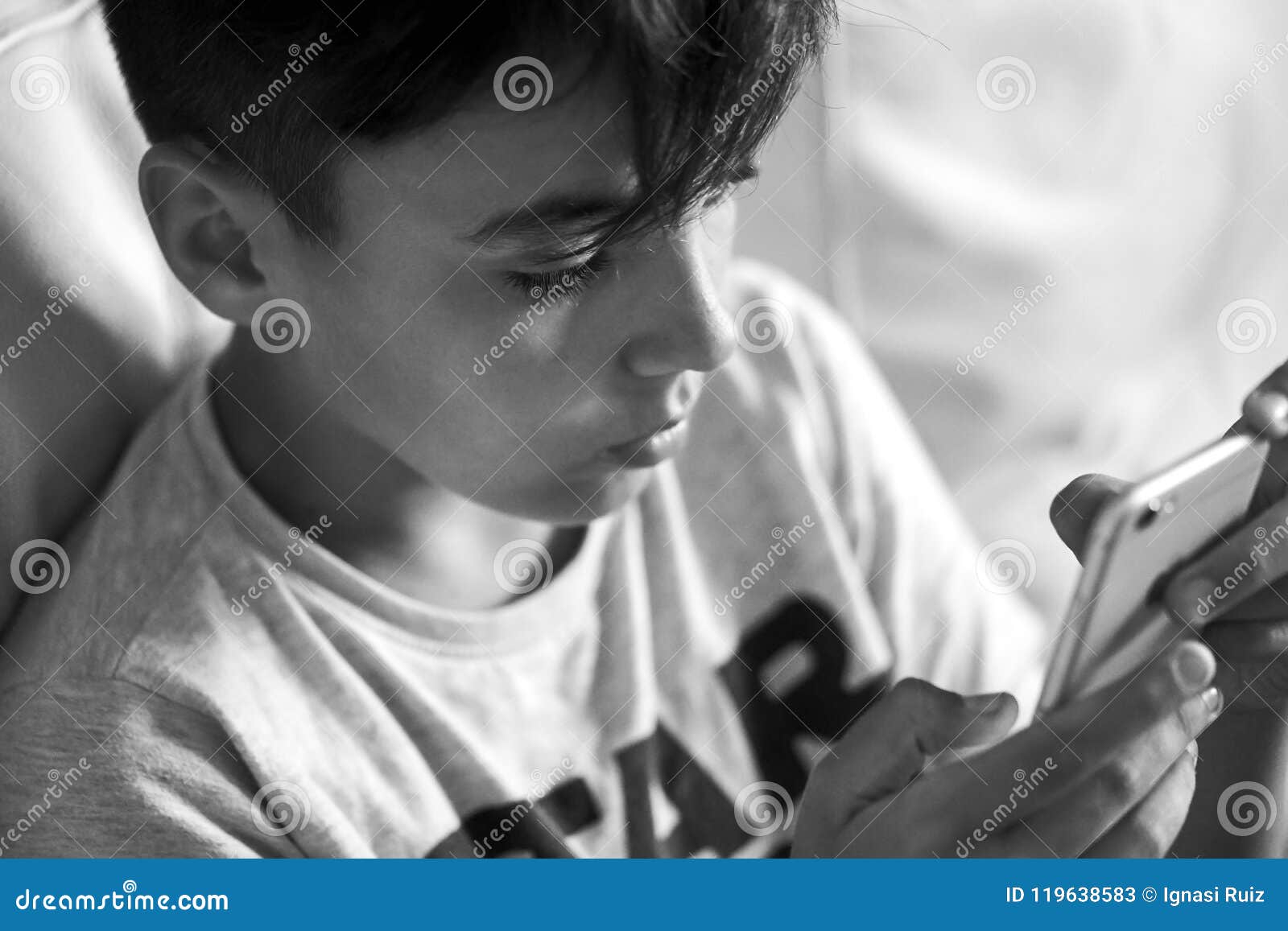 Boys Playing Smartphone at Home Stock Image - Image of indoor, kids ...
