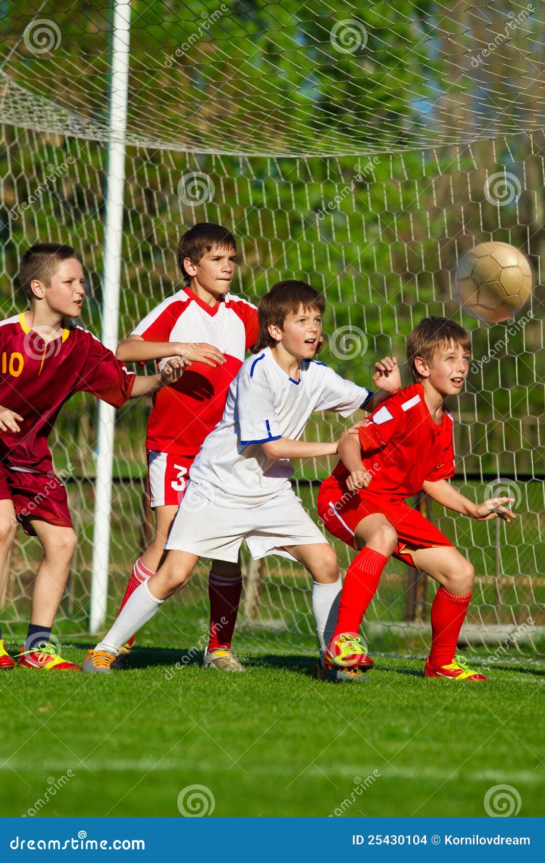 Boys playing soccer stock photo. Image of child, motion - 25430104