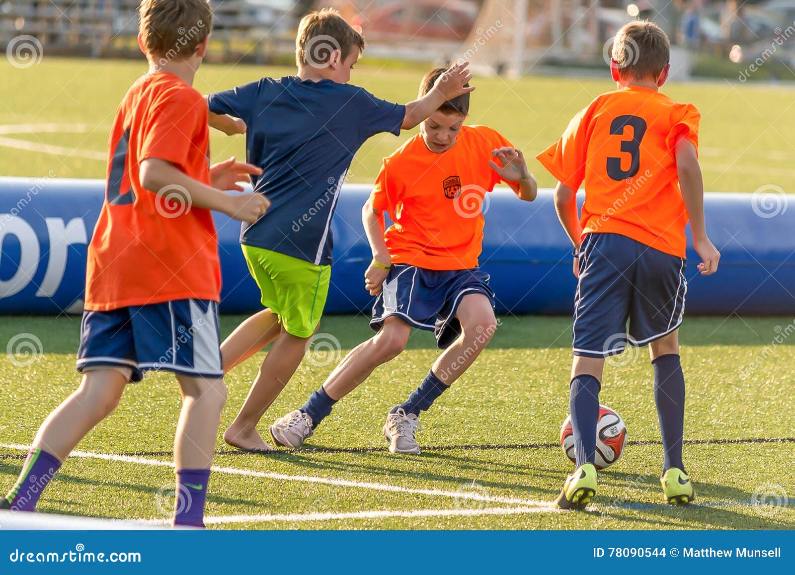 Boys playing soccer editorial stock image. Image of summer - 78090544