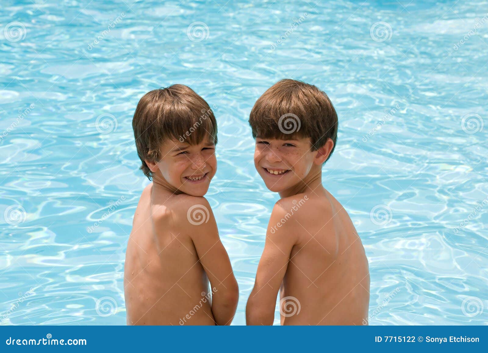 Boys at the Pool stock photo. Image of brothers, male - 7715122