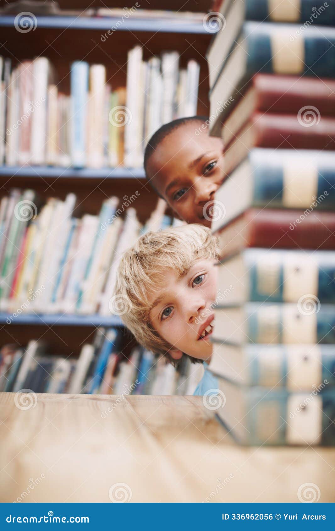 Boys, Portrait and Books in Library for Learning, Education and Fun ...