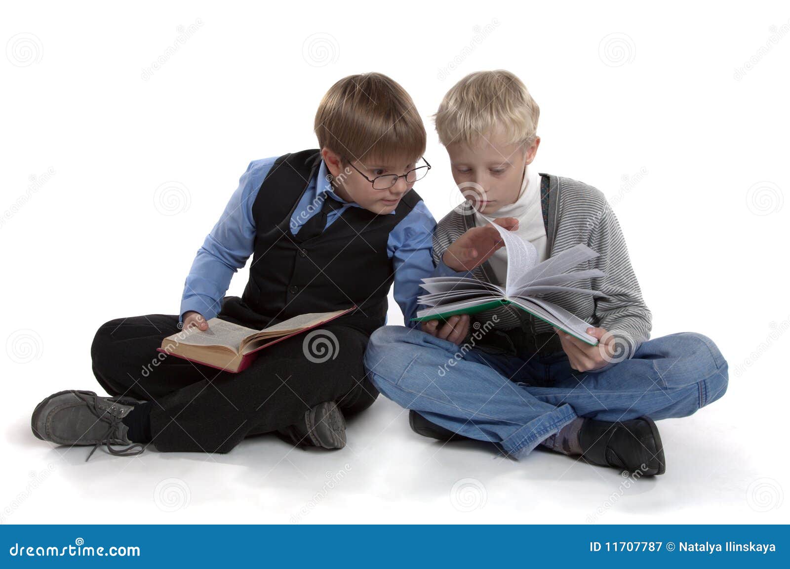 Boys are reading book stock image. Image of books, children - 11707787