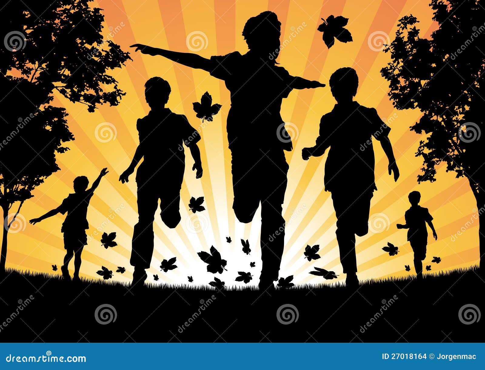 Two Boys Running And Screaming During Trick Or Treat In The City On ...