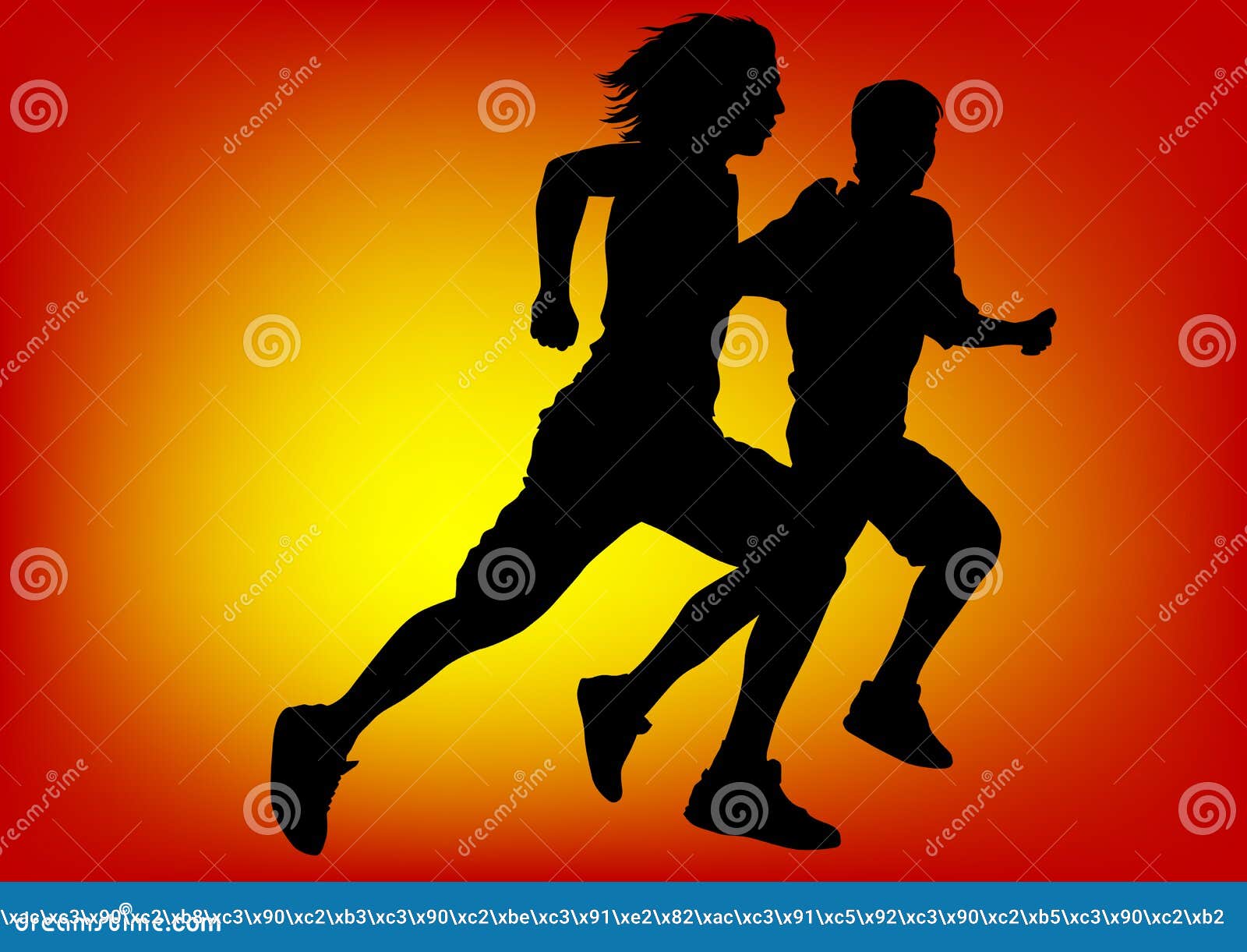 Boys running on sun stock vector. Illustration of exercise - 13403768