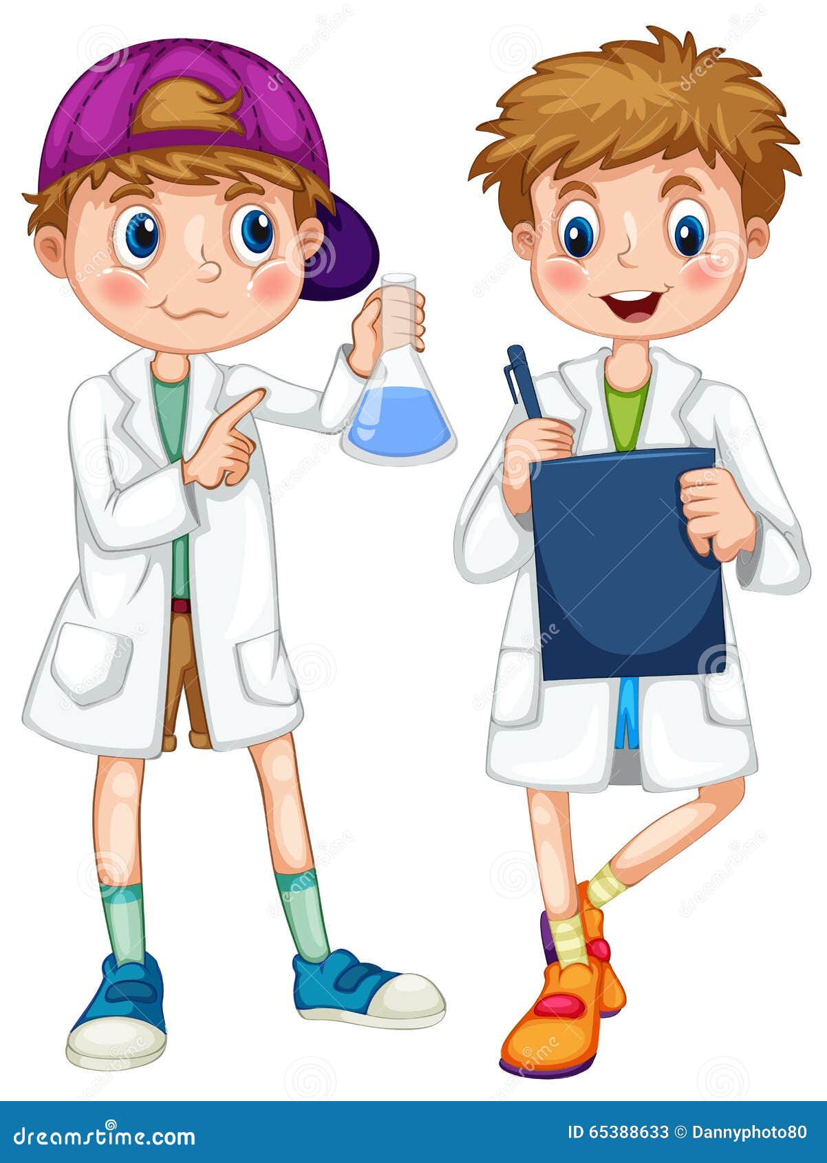 Two Boys And Science Equipments Cartoon Vector | CartoonDealer.com ...