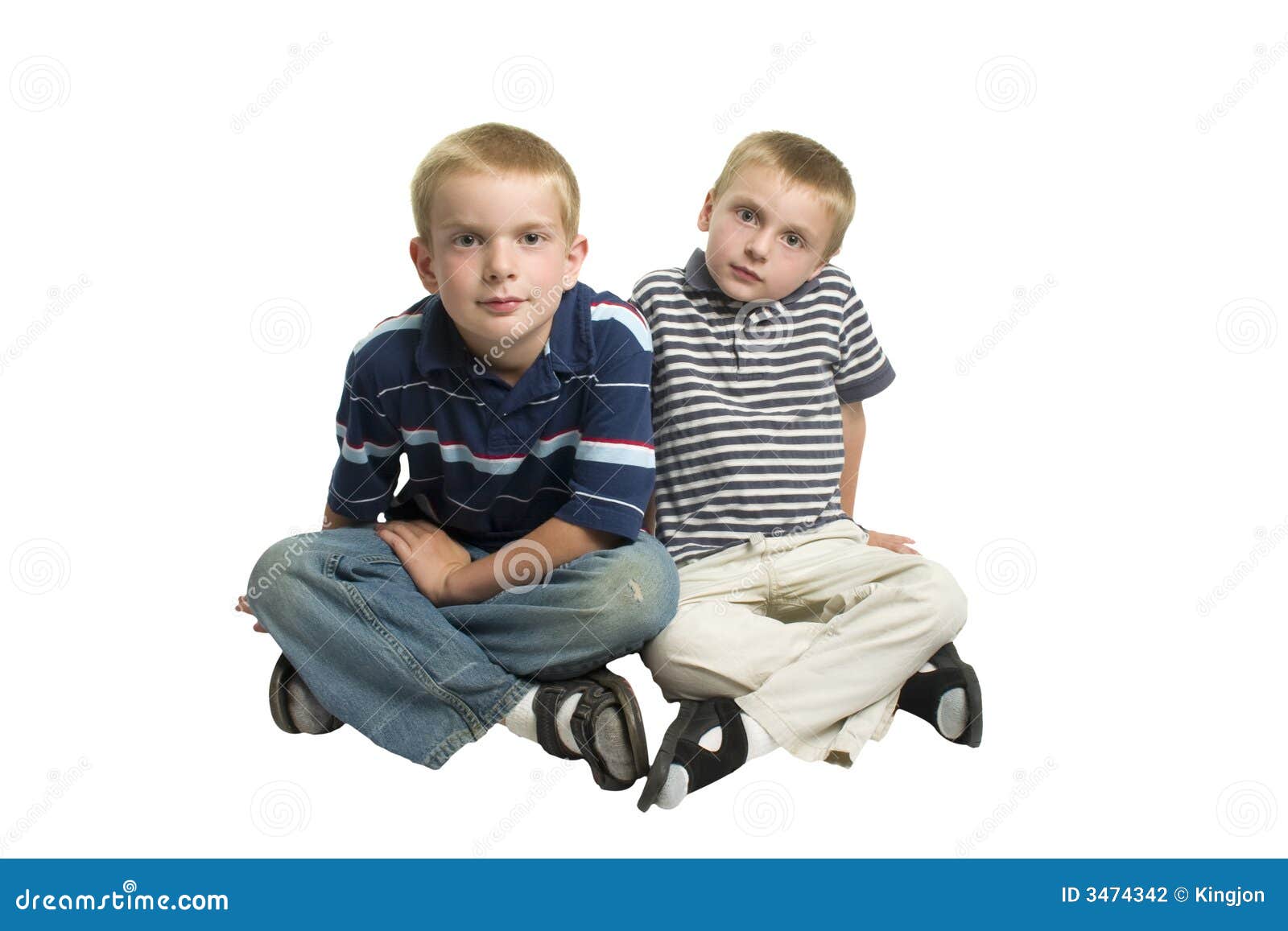 Two Boys Sitting On Rock By River Royalty-Free Stock Photo ...